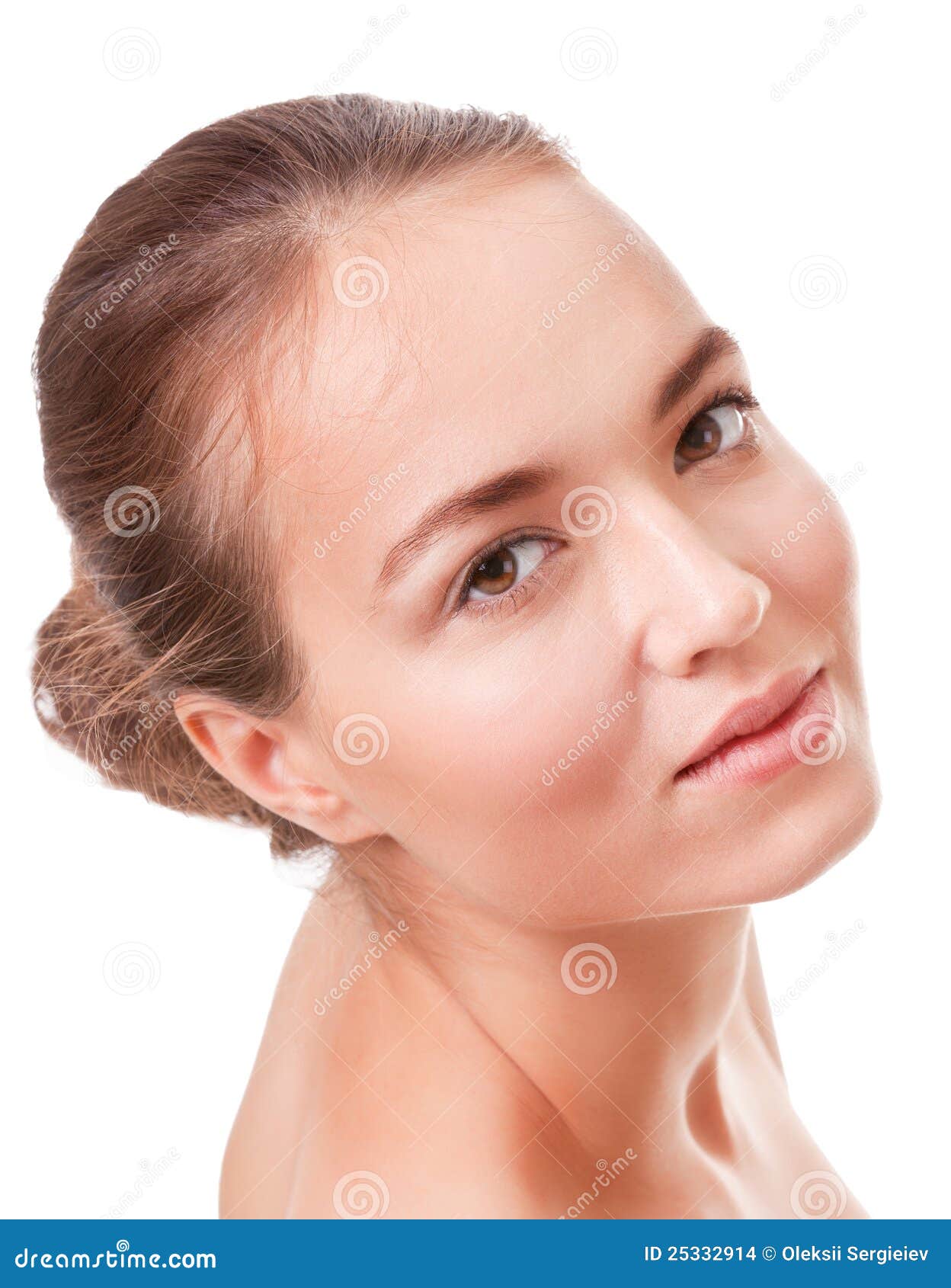 Young woman face on white stock photo. Image of glamour - 25332914