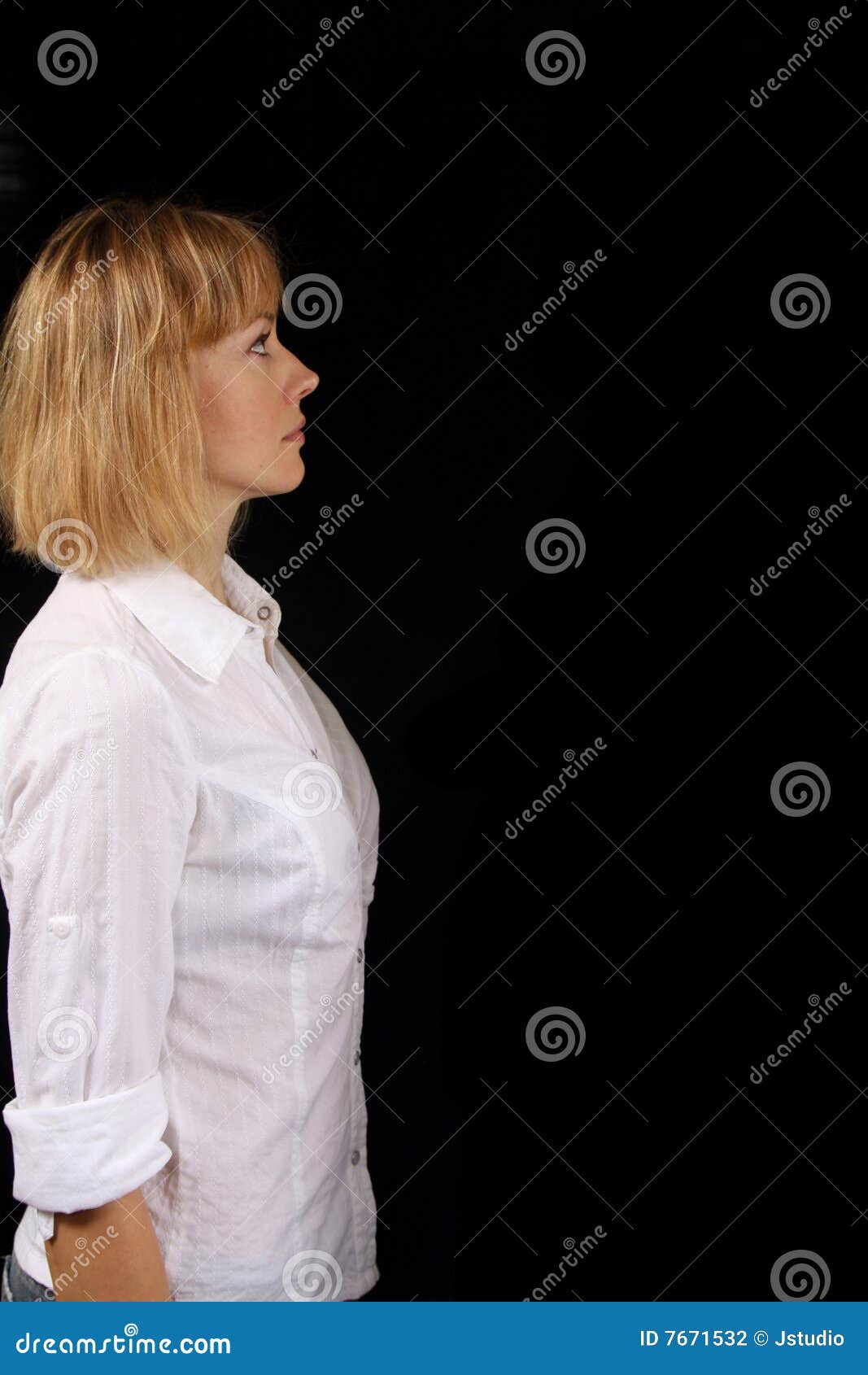 Young woman facing right stock photo. Image of hair, isolated - 7671532