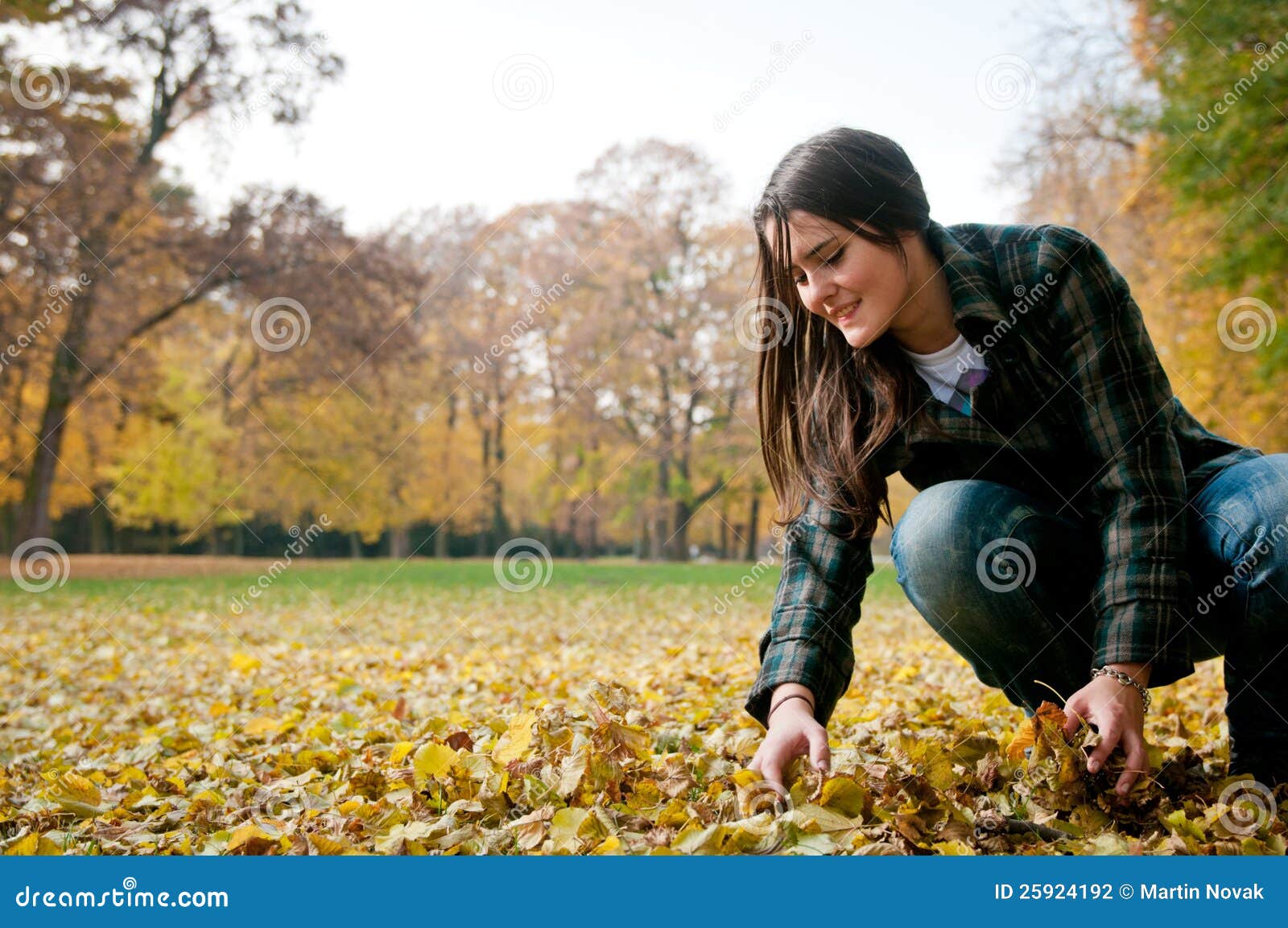 Young woman in fall season stock photo. Image of park - 25924192