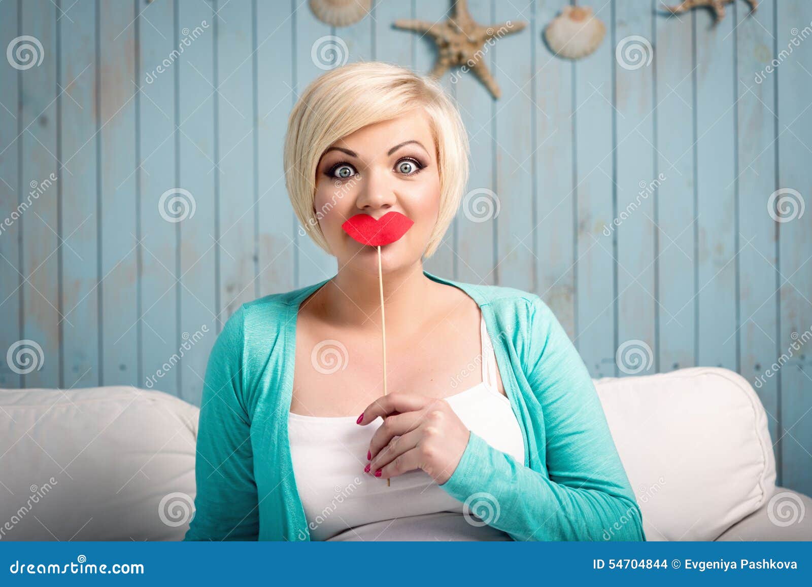 Young Woman with False Lips Stock Photo - Image of face, laugh: 54704844