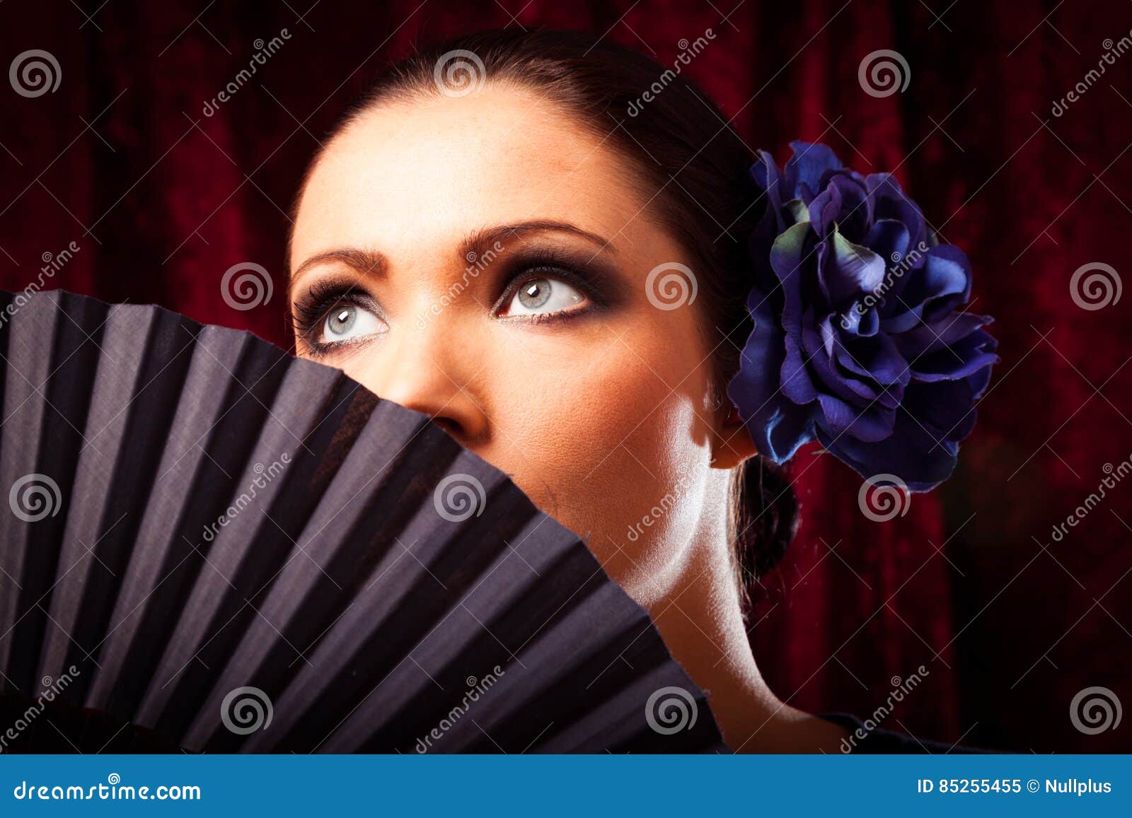 Young Woman with Fan stock image. Image of horizontal - 85255455