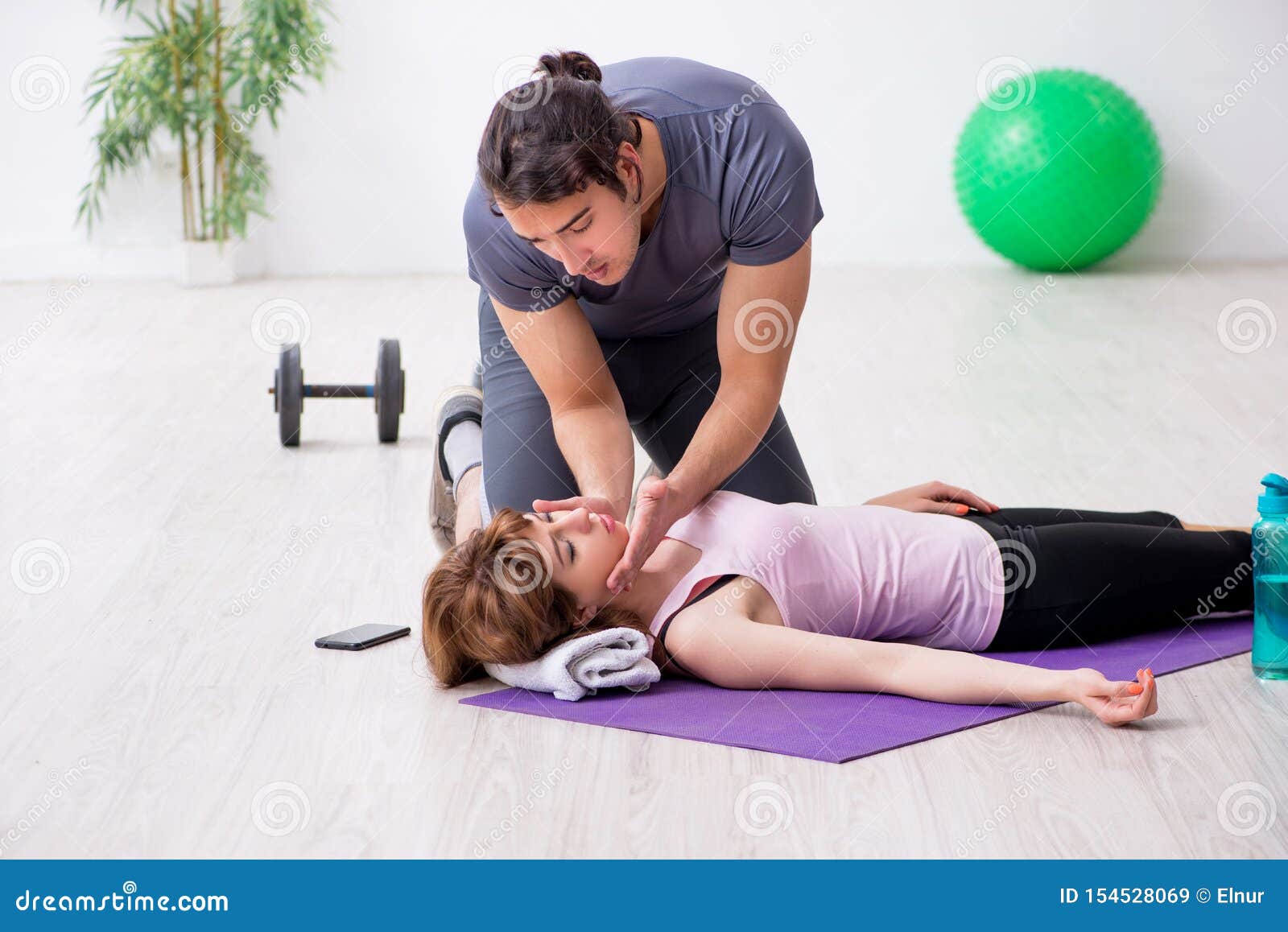 Young Woman Feeling Bad during Training in First Aid Concept Stock ...