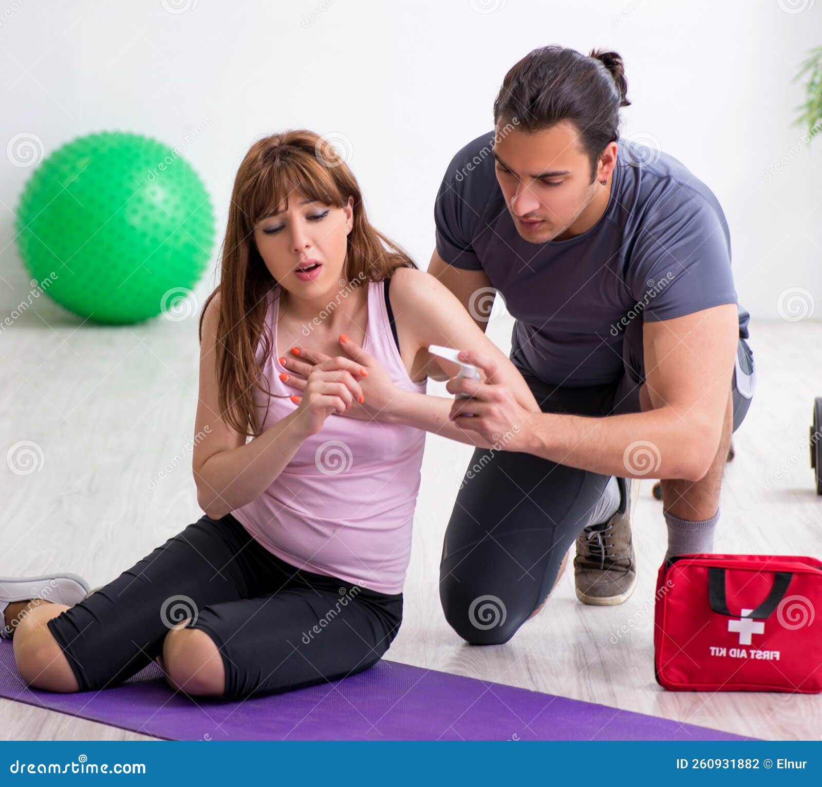 Young Woman Feeling Bad during Training in First Aid Concept Stock ...