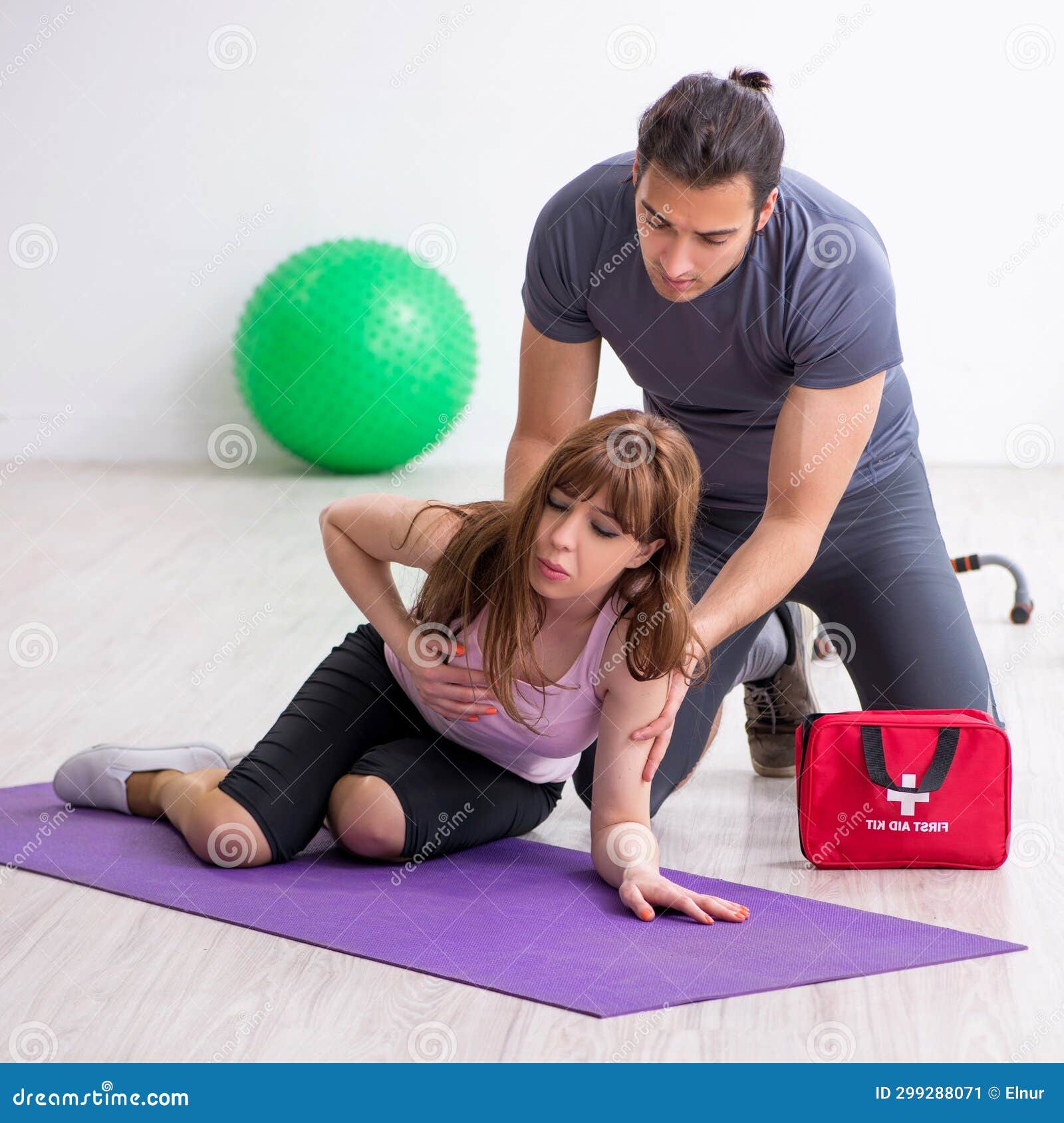 Young Woman Feeling Bad during Training in First Aid Concept Stock ...