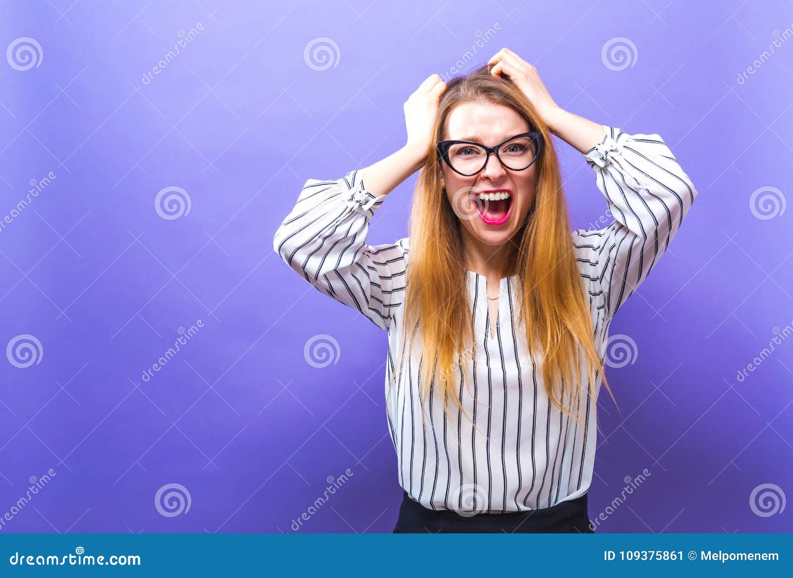 Young Woman Feeling Stressed Stock Image - Image of frustrating ...