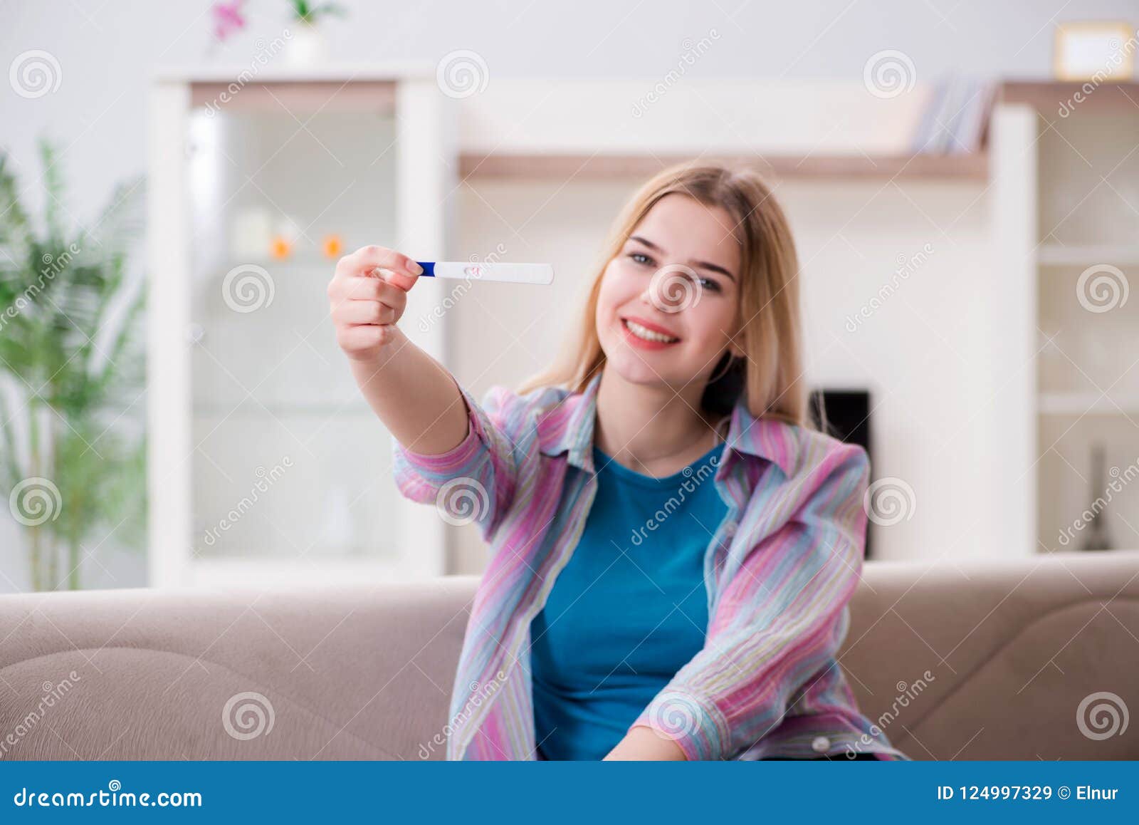 The Young Woman Finding Out about Her Pregnancy Stock Image - Image of ...