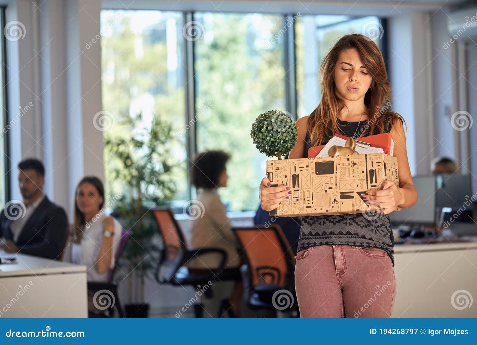 Young Woman Fired from the Office Stock Image - Image of millennial ...