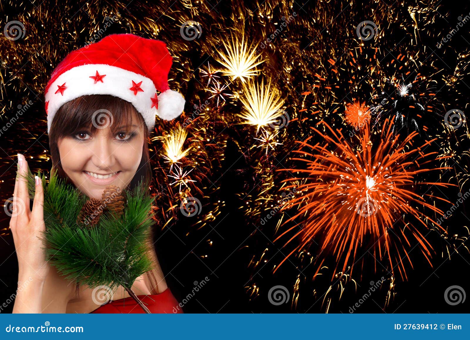 Young woman and firework stock photo. Image of black - 27639412