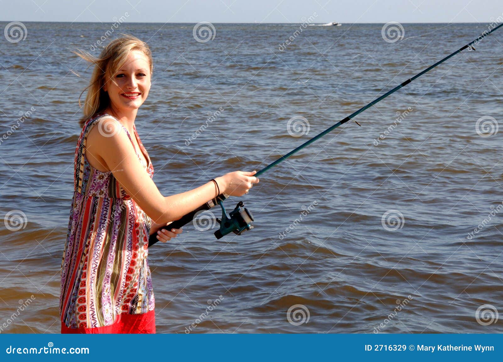 Young Woman Fishing Royalty Free Stock Images - Image: 2716329