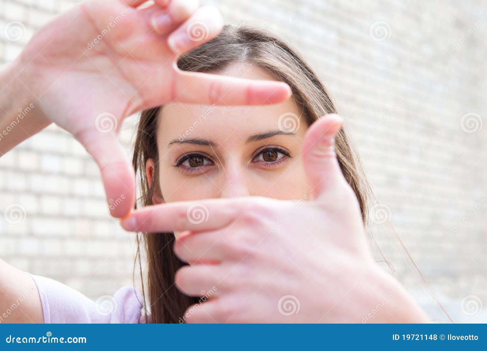 Young Woman is Focused View Stock Photo - Image of sign, european: 19721148