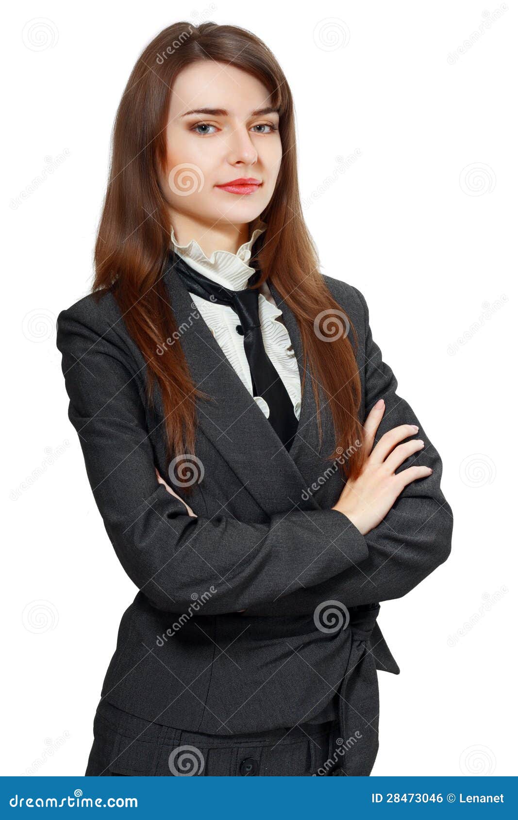 Young Woman with Folded Arms Stock Photo - Image of lady, arms: 28473046