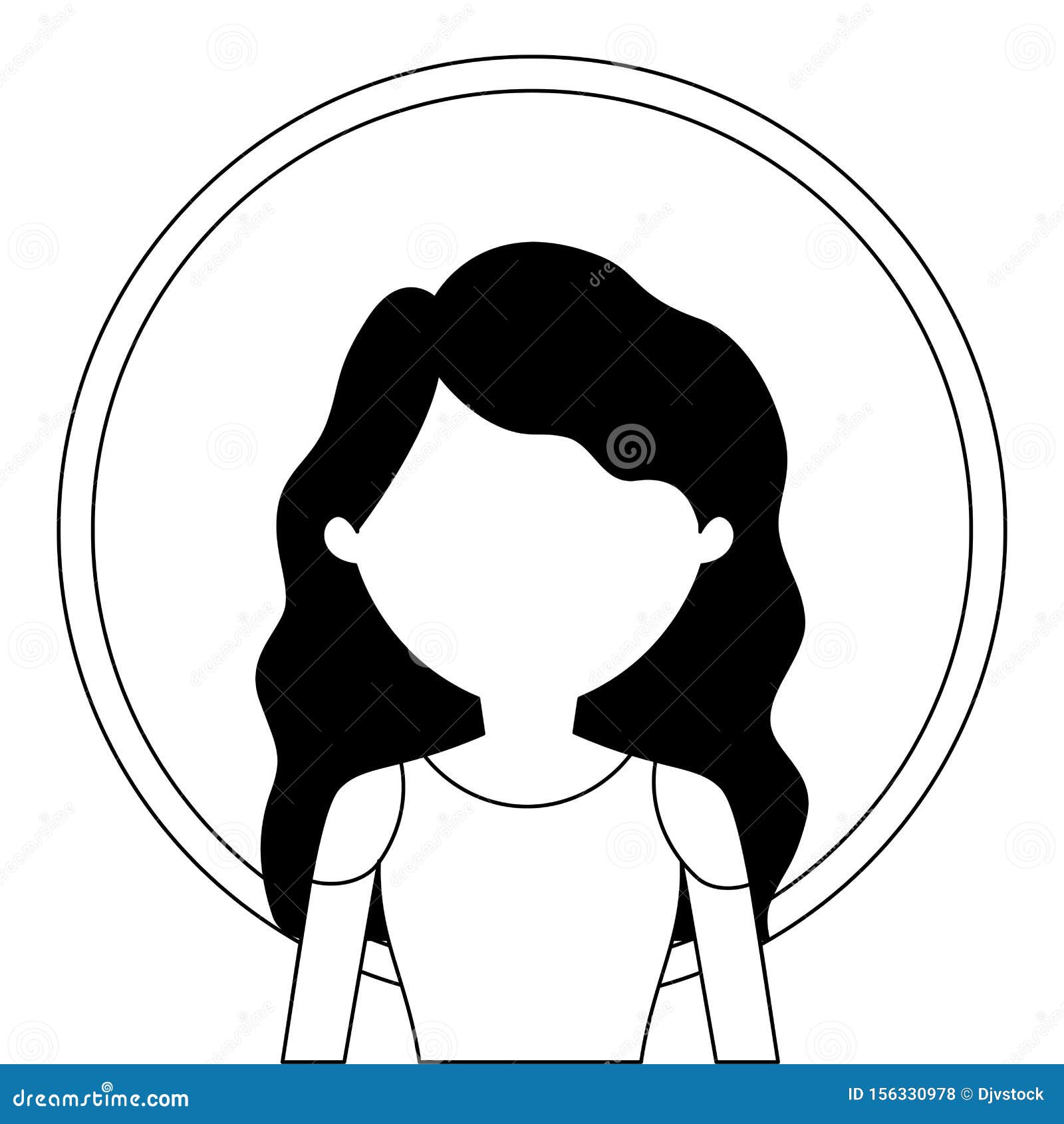 Young Woman with Frame Circular Avatar Character Stock Illustration ... Young Woman with Frame Circular Avatar Character Stock Illustration ...