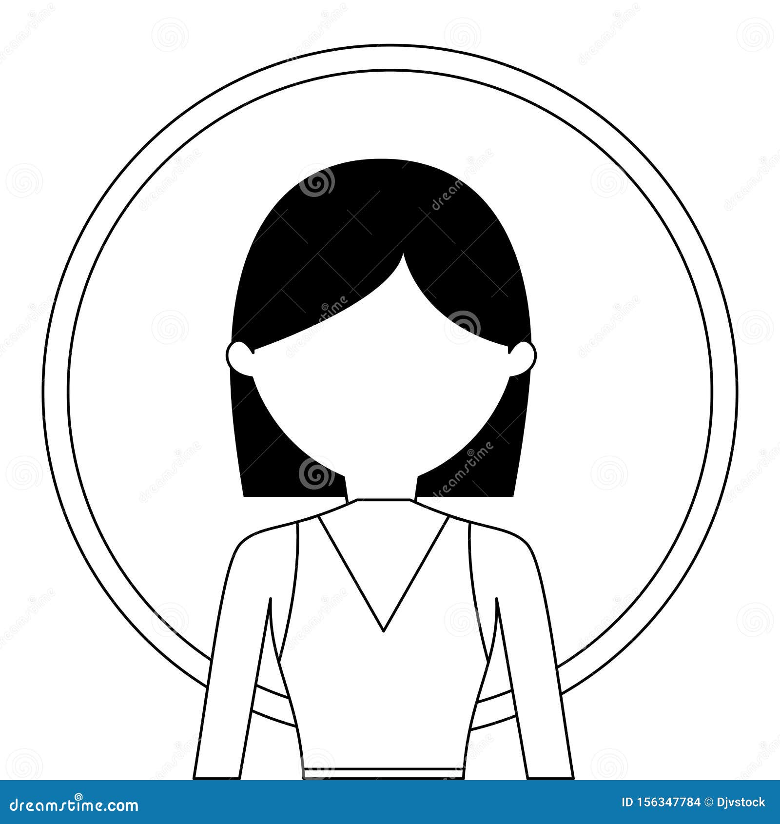 Young Woman with Frame Circular Avatar Character Stock Illustration ... Young Woman with Frame Circular Avatar Character Stock Illustration ...