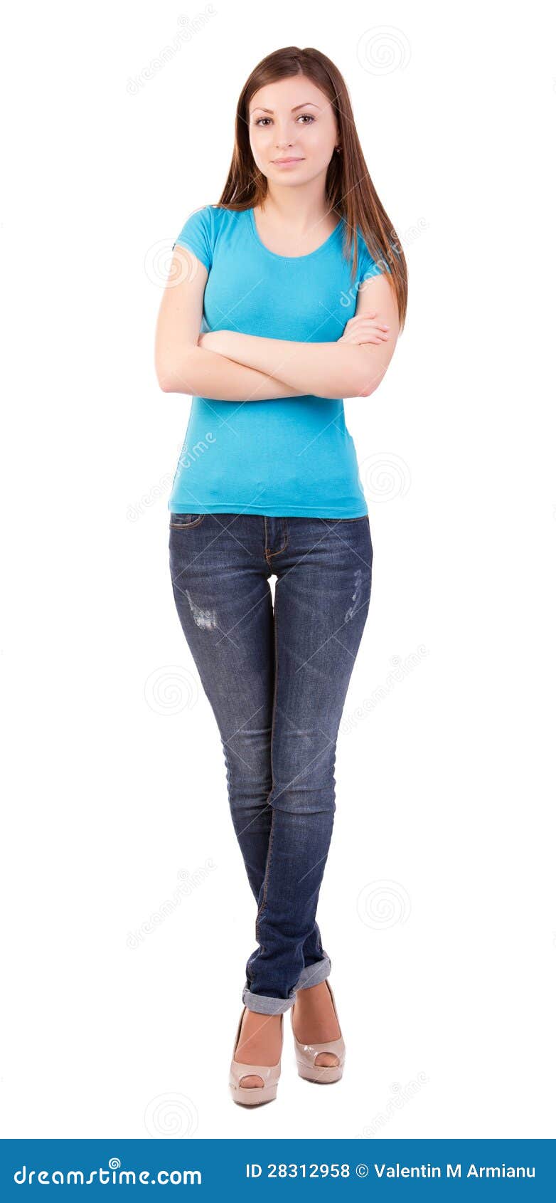 Young Woman Full Length Isolated Stock Photo - Image of model, woman ...
