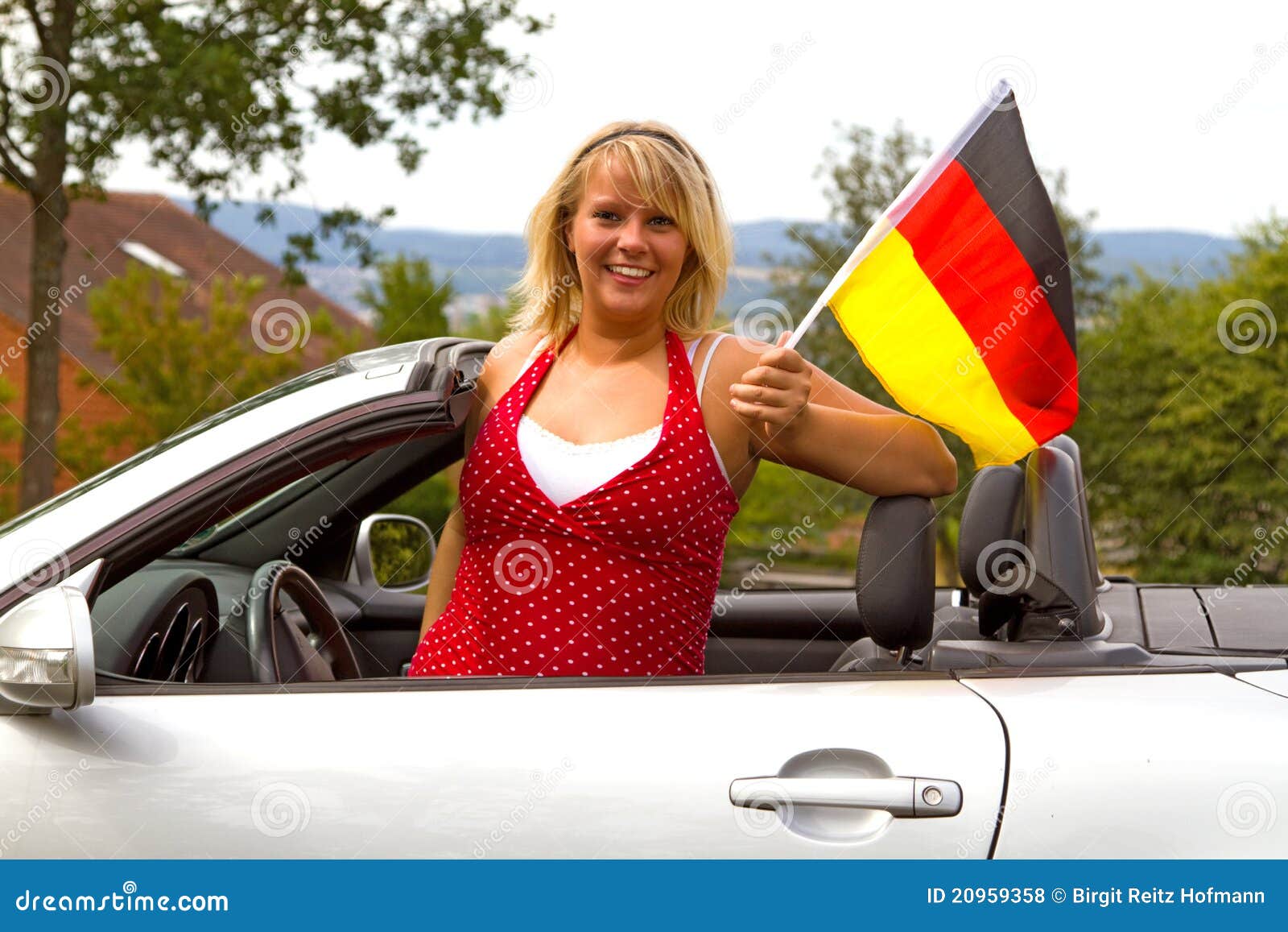 Young Woman with German Flag Stock Photo - Image of elegance ...