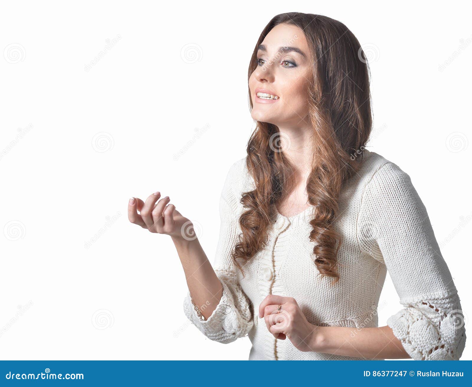 Young woman gesticulating stock image. Image of female - 86377247