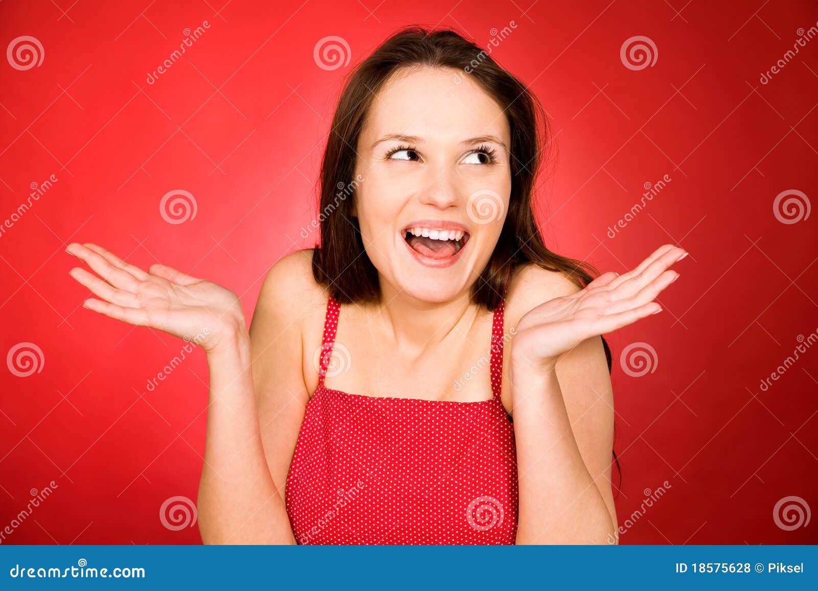 Young woman gesturing stock photo. Image of young, happiness - 18575628