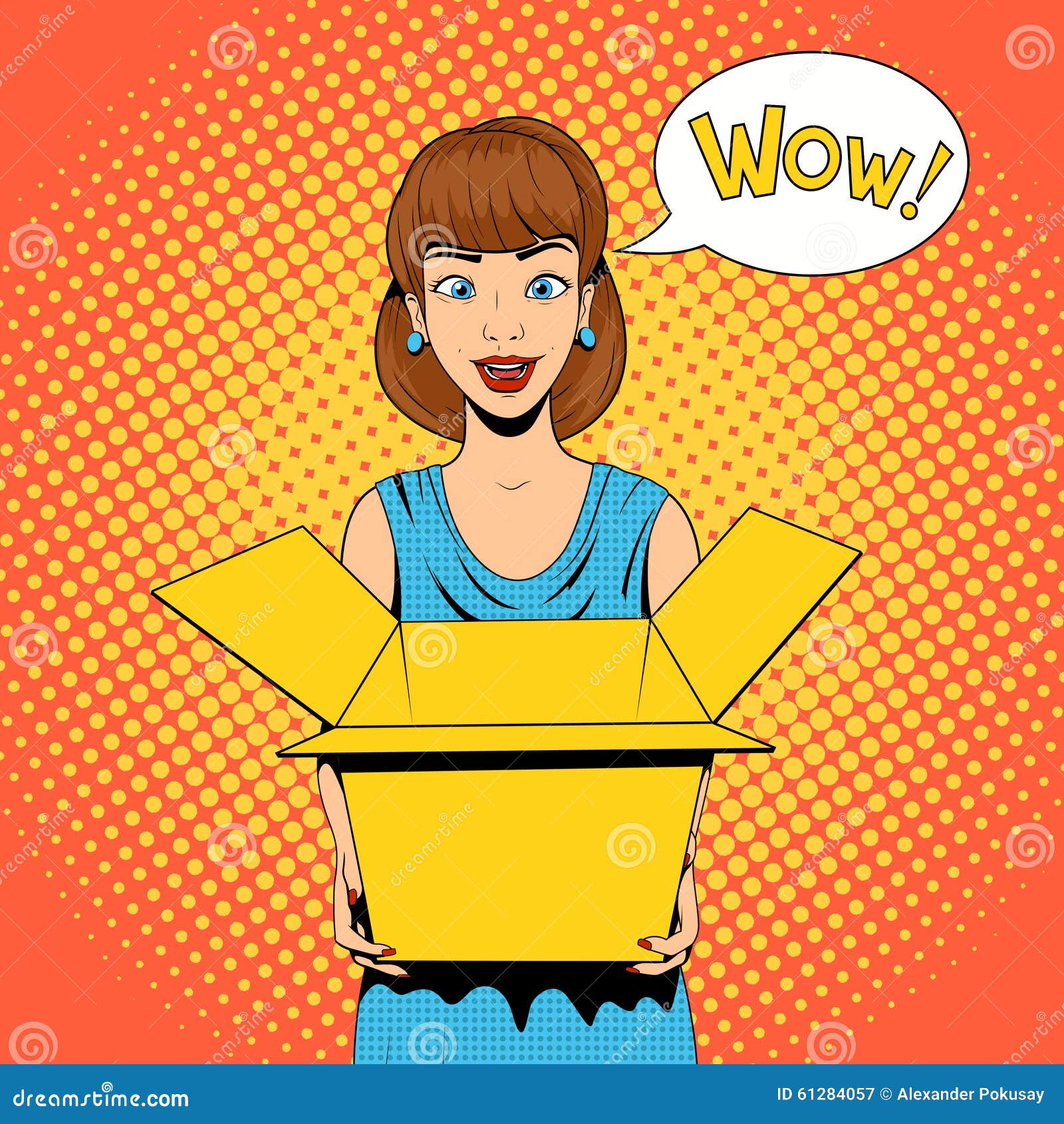 Young Woman Get a Present Vector Illustration Stock Vector ...