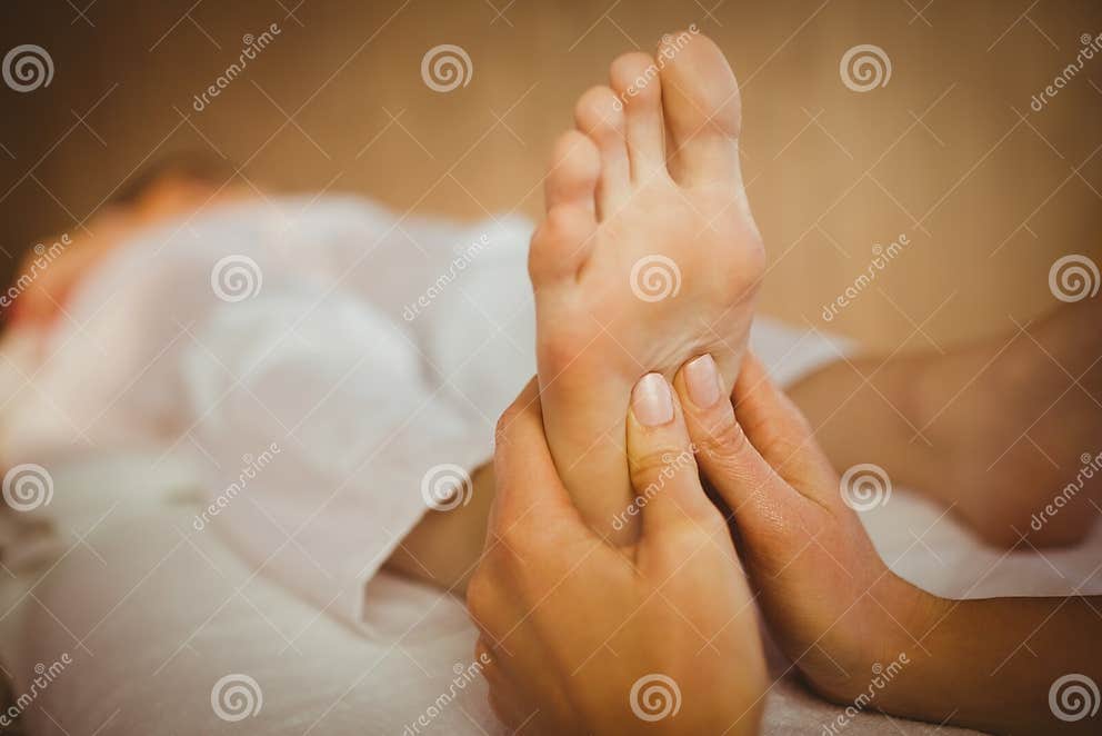 Young Woman Getting Foot Massage Stock Image Image Of Beauty