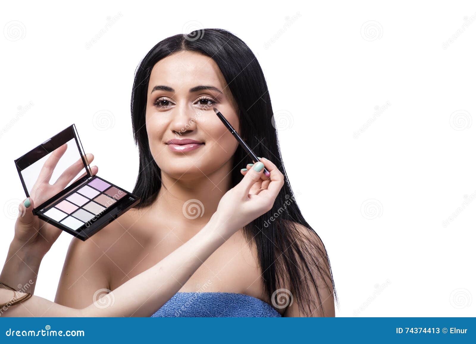 The Young Woman Getting Make-up Isolated on White Stock Image - Image ...