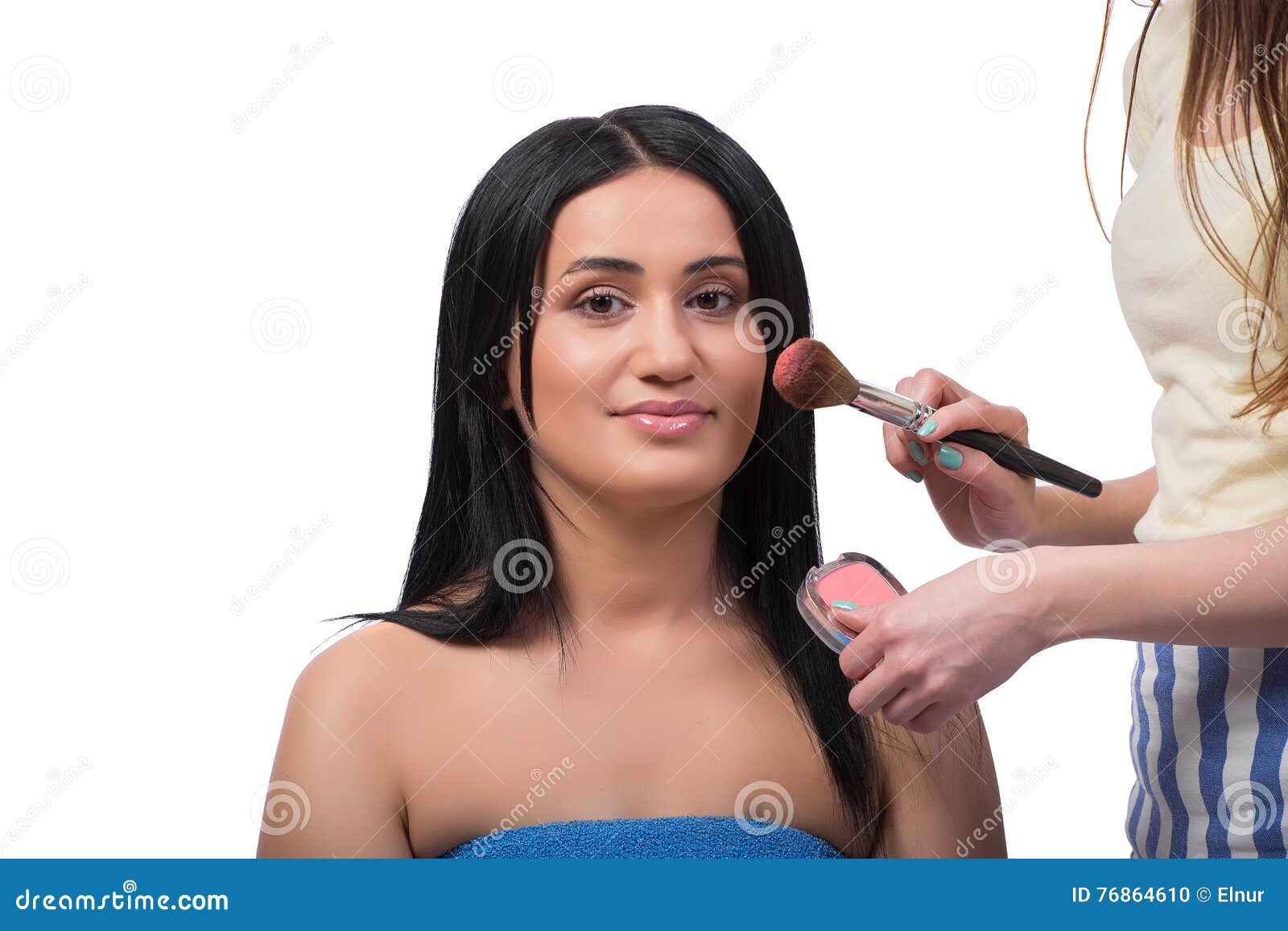 The Young Woman Getting Make-up Isolated on White Stock Photo - Image ...