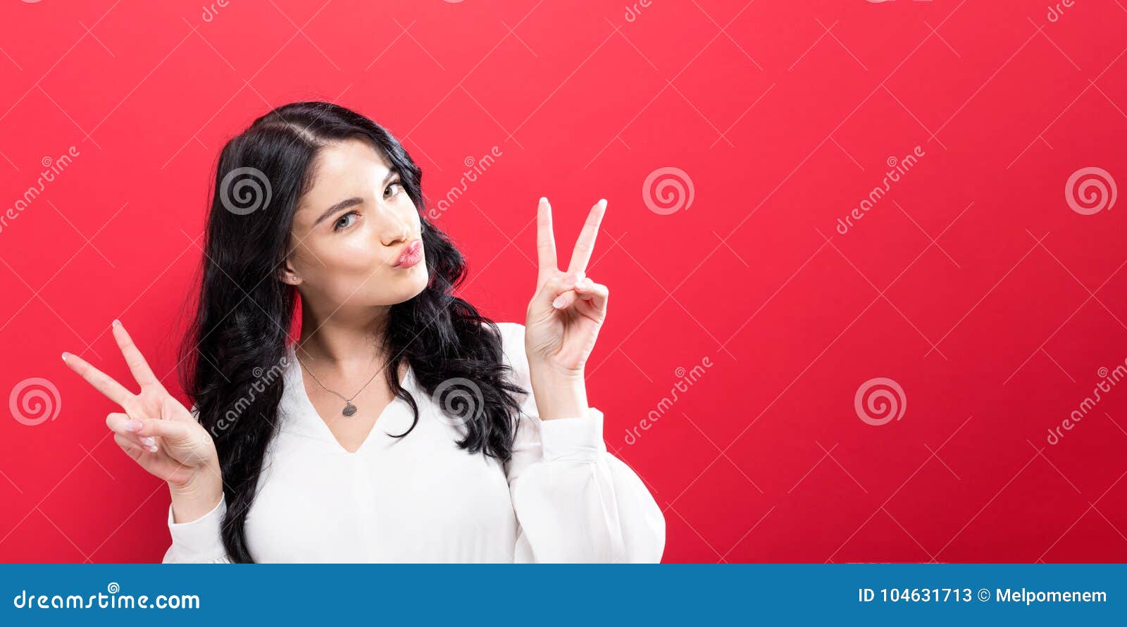 Young Woman Giving the Peace Sign Stock Image - Image of caucasian ... Young Woman Giving the Peace Sign Stock Image - Image of caucasian ...