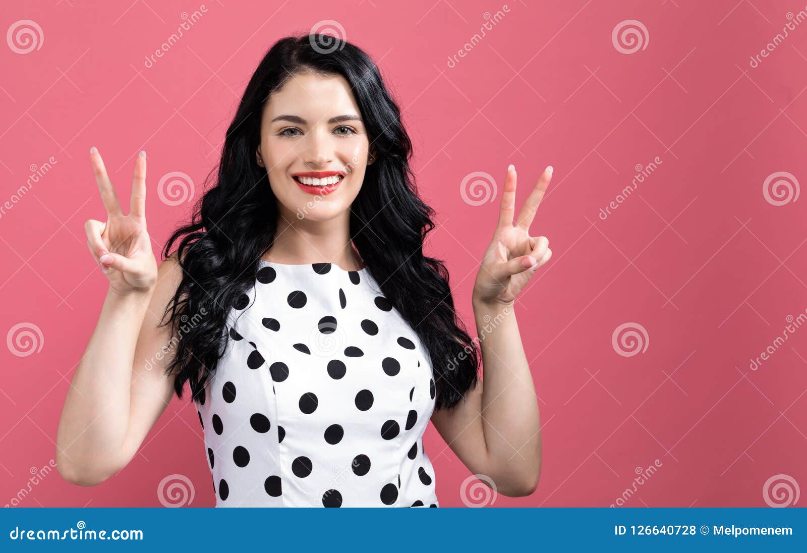 Young Woman Giving the Peace Sign Stock Photo - Image of spring, show ... Young Woman Giving the Peace Sign Stock Photo - Image of spring, show ...