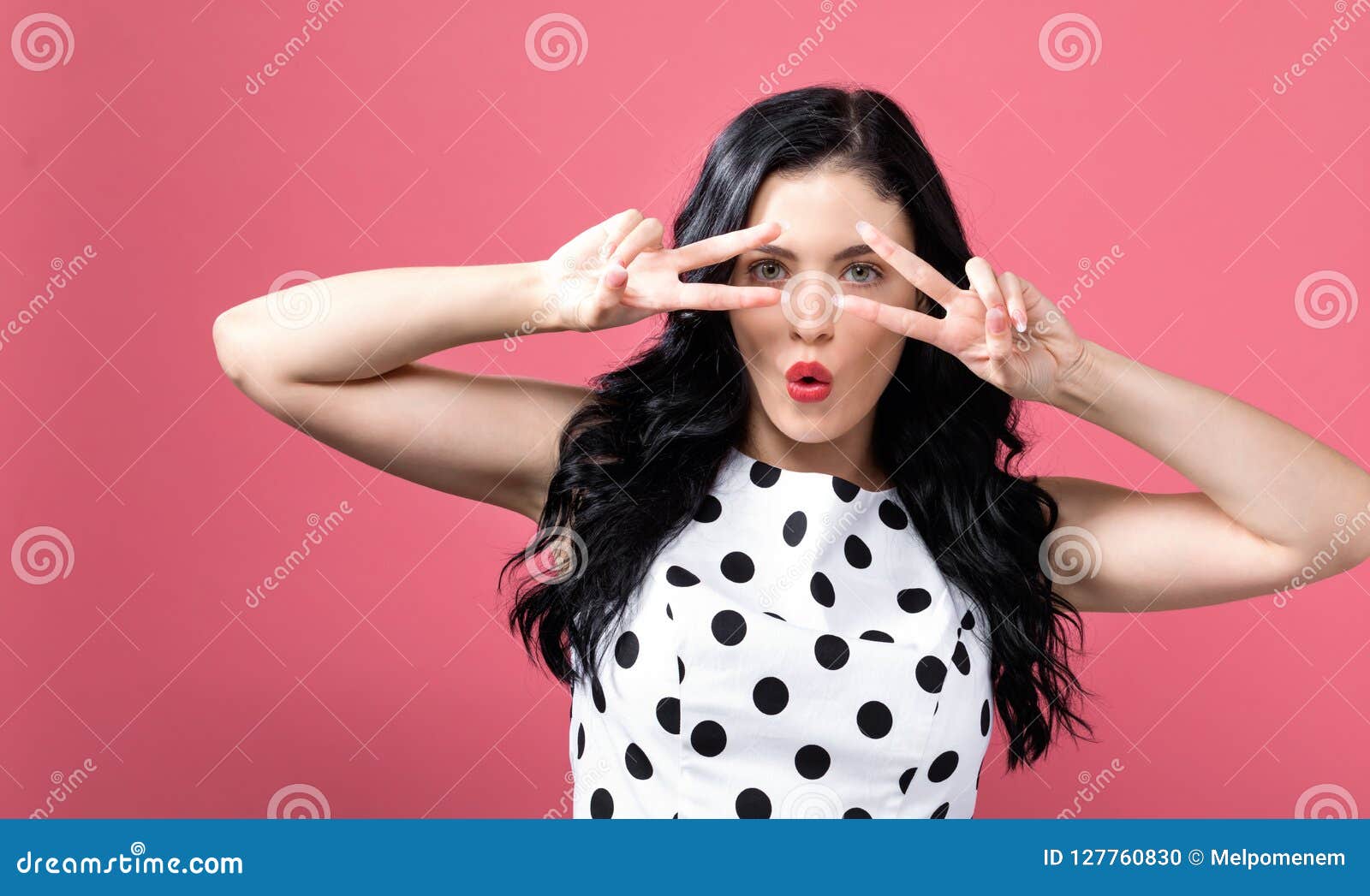 Young Woman Giving the Peace Sign Stock Photo - Image of fashion, hand ... Young Woman Giving the Peace Sign Stock Photo - Image of fashion, hand ...