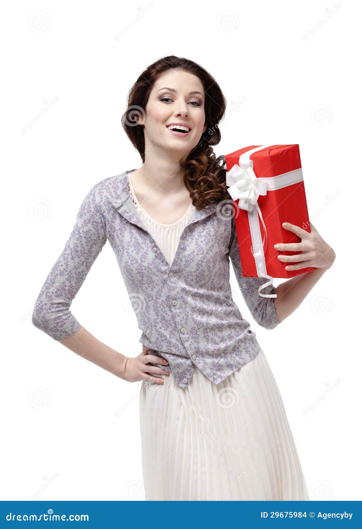 Young Woman is Glad To Receive a Gift Stock Photo - Image of buying ...
