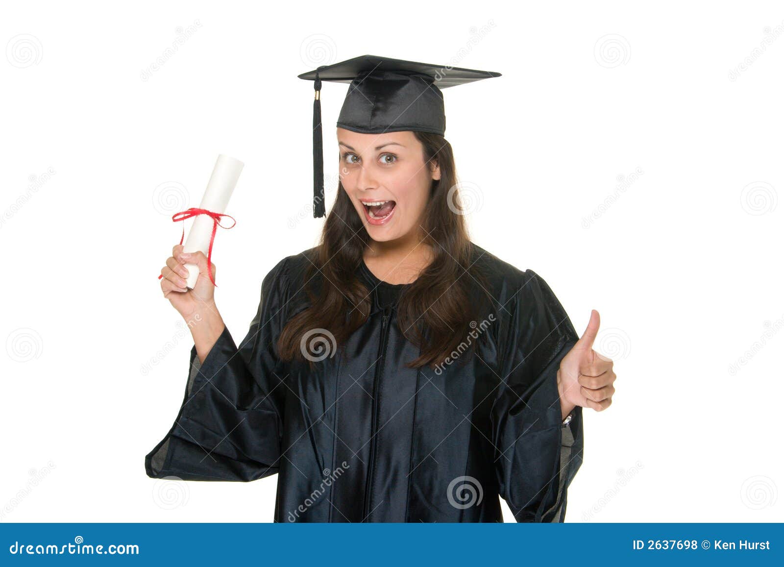 Young Woman Graduate Receives Stock Photo - Image of american ...