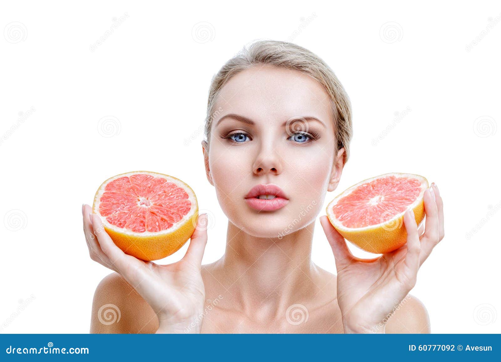 Young Woman with Grapefruit in Hands Stock Photo - Image of nutrition ...