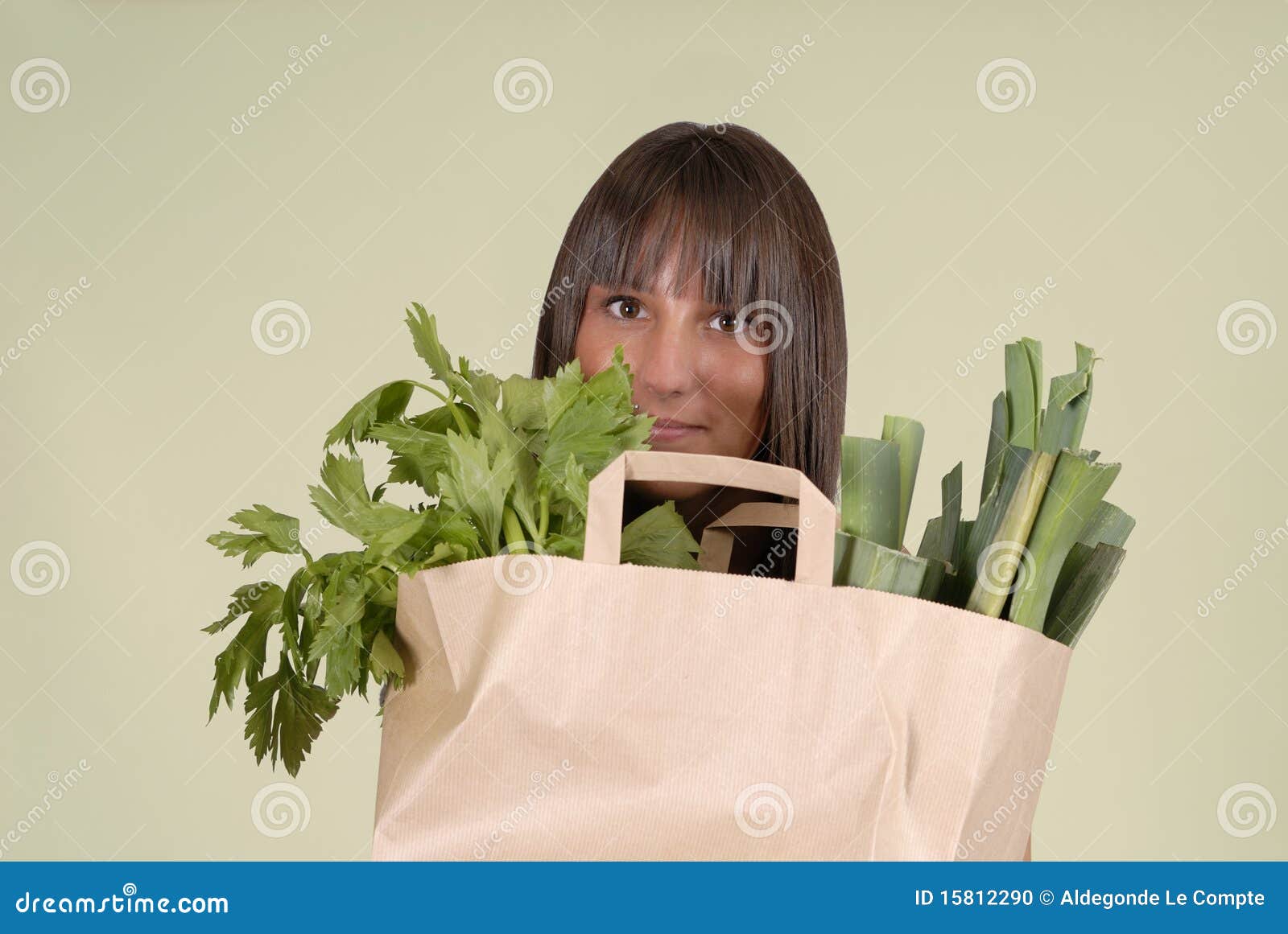 Young Woman with Grocery Bag Stock Photo - Image of portrait, leek ... Young Woman with Grocery Bag Stock Photo - Image of portrait, leek ...