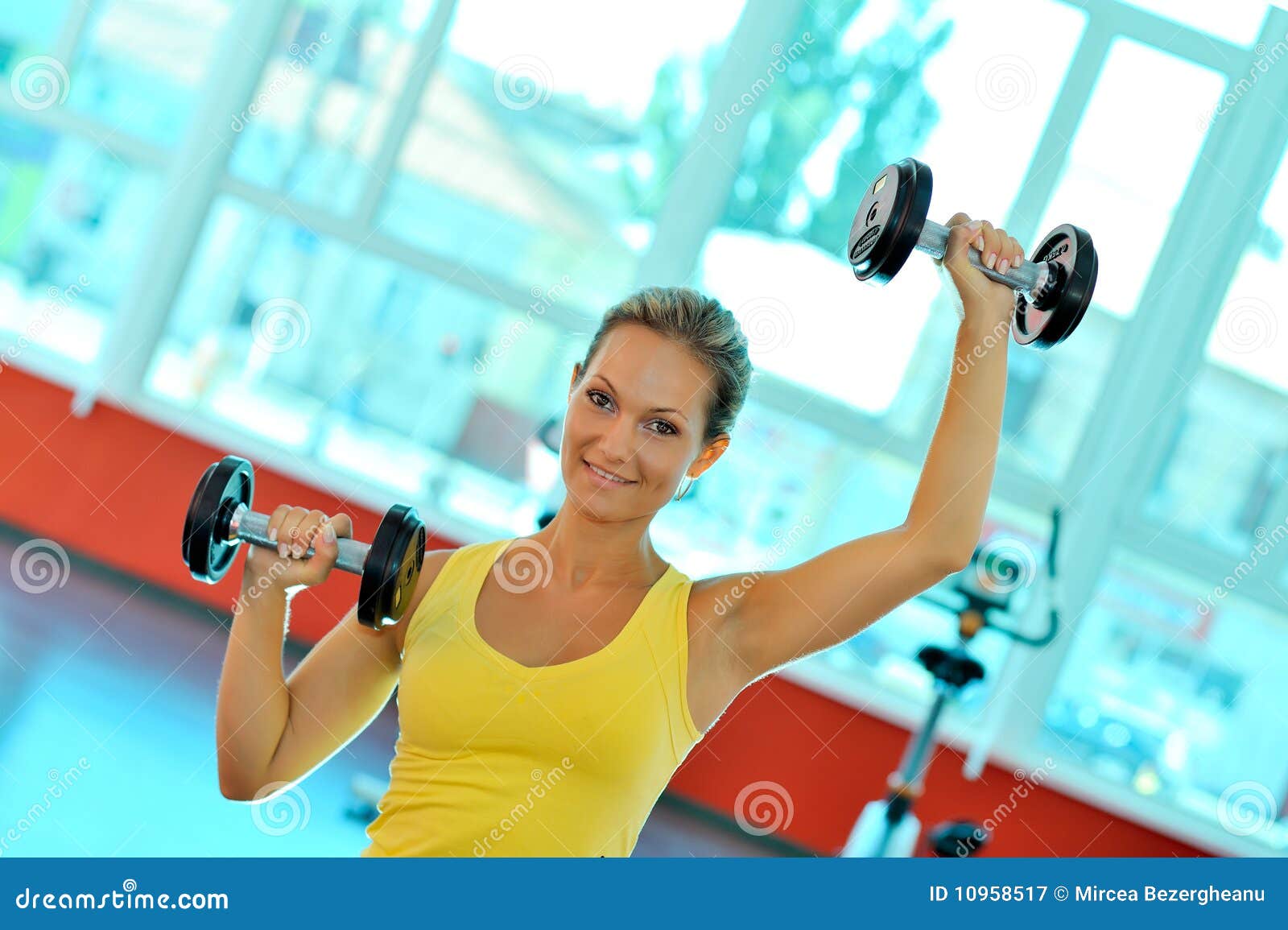 Young woman in the gym stock image. Image of shape, sport - 10958517