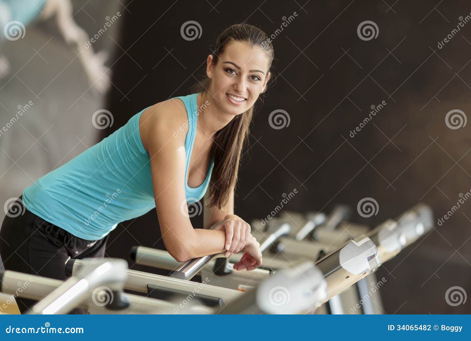 Young woman in the gym stock photo. Image of active, exercise - 34065482