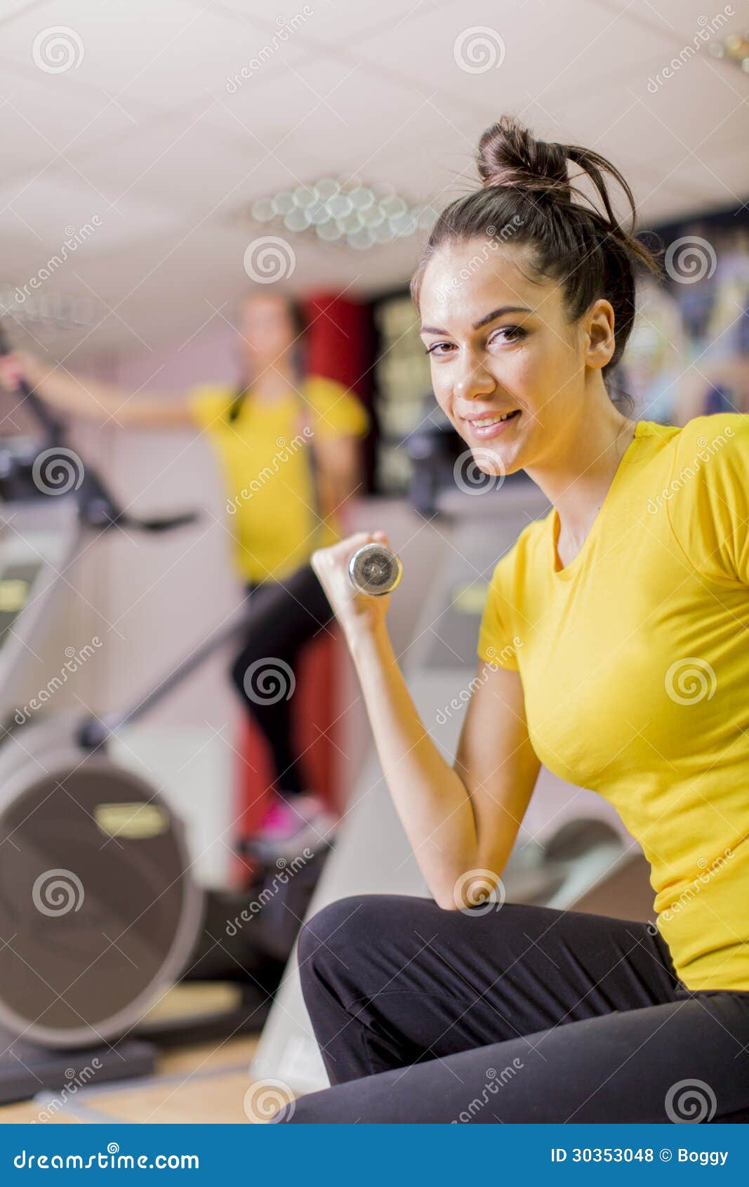 Young woman in the gym stock photo. Image of health, muscles - 30353048