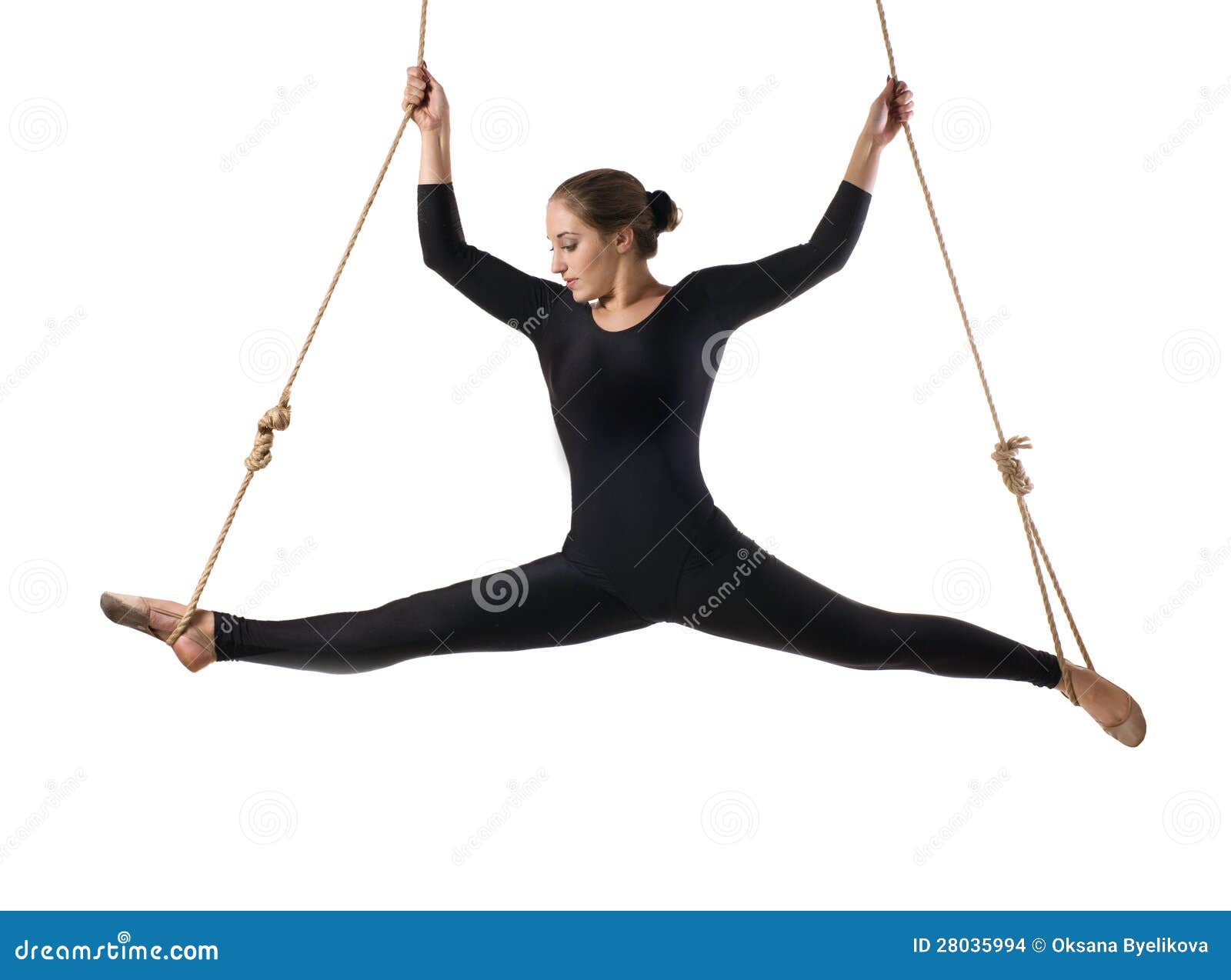 Young Woman Gymnast on Rope Stock Photo - Image of performer, dancer ...