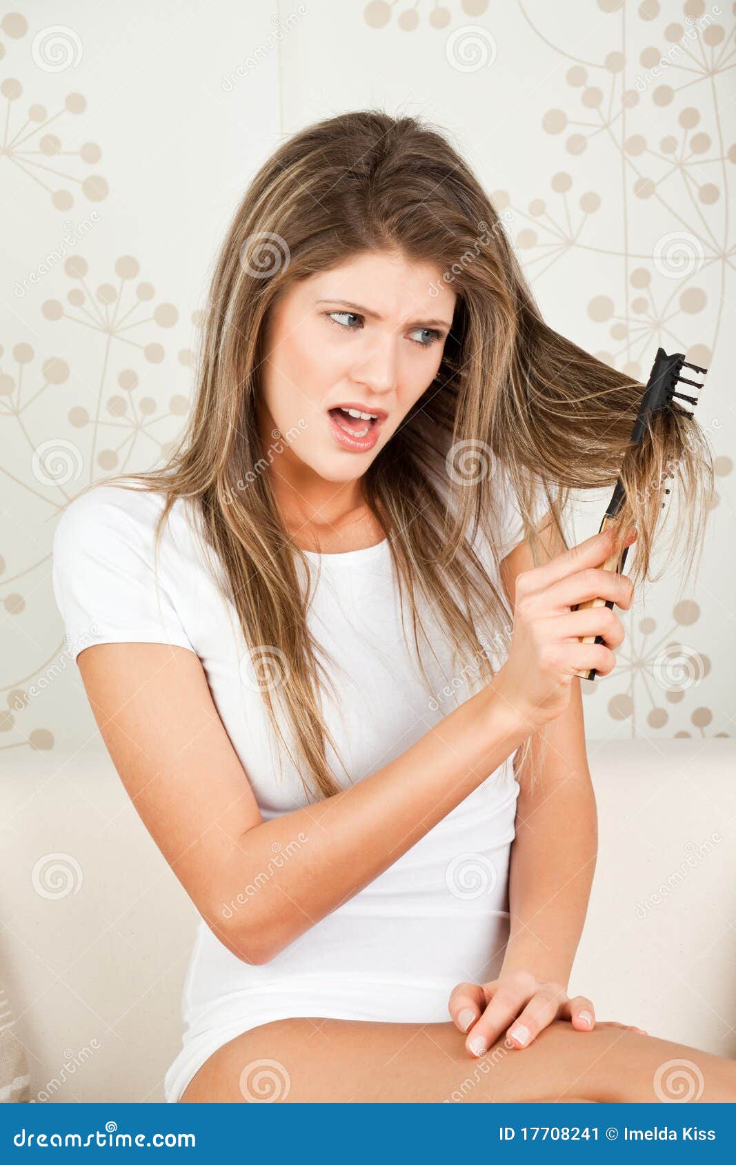 Young Woman with Hair Problem Stock Image - Image of radicle, stress ...