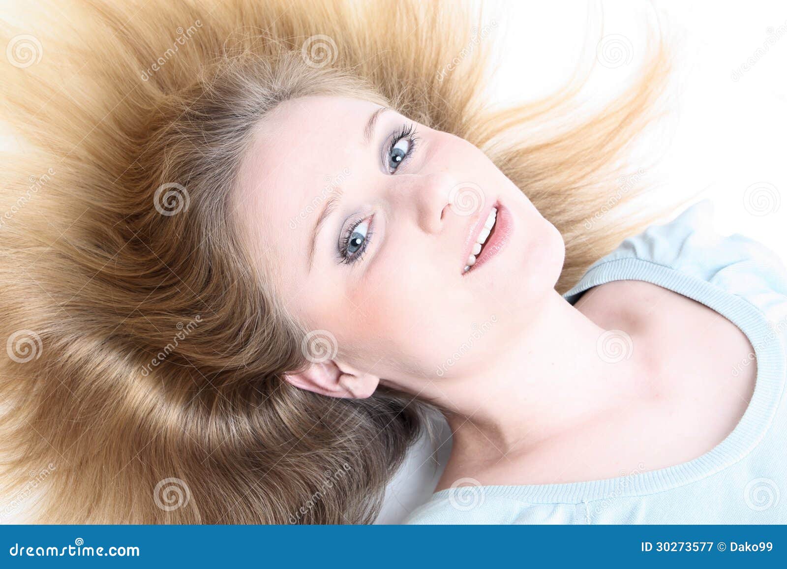 Young Woman with Hair Standing Stock Image - Image of humorous, kind ...