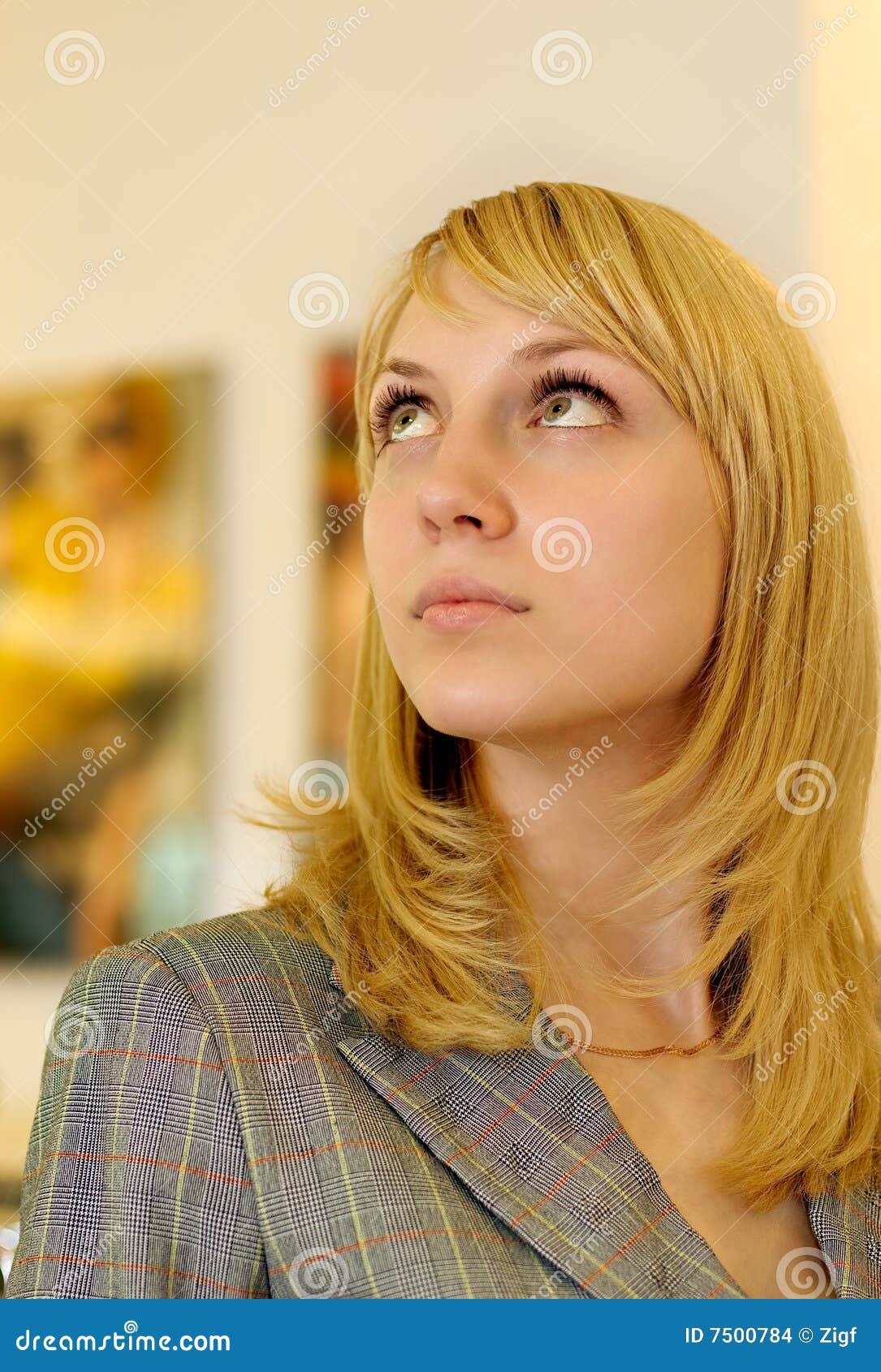 Young woman in hall stock photo. Image of hair, shop, beautiful - 7500784
