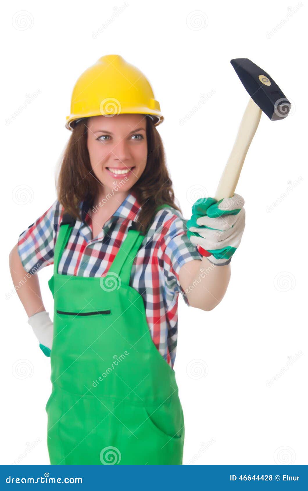 Young woman with hammer stock photo. Image of hammer - 46644428