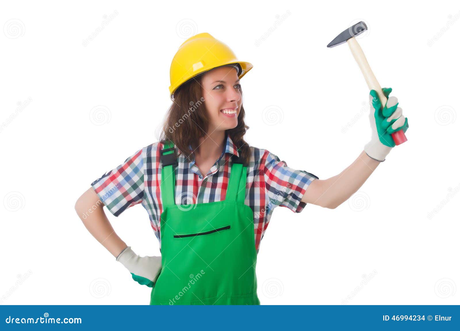 Young woman with hammer stock photo. Image of female - 46994234