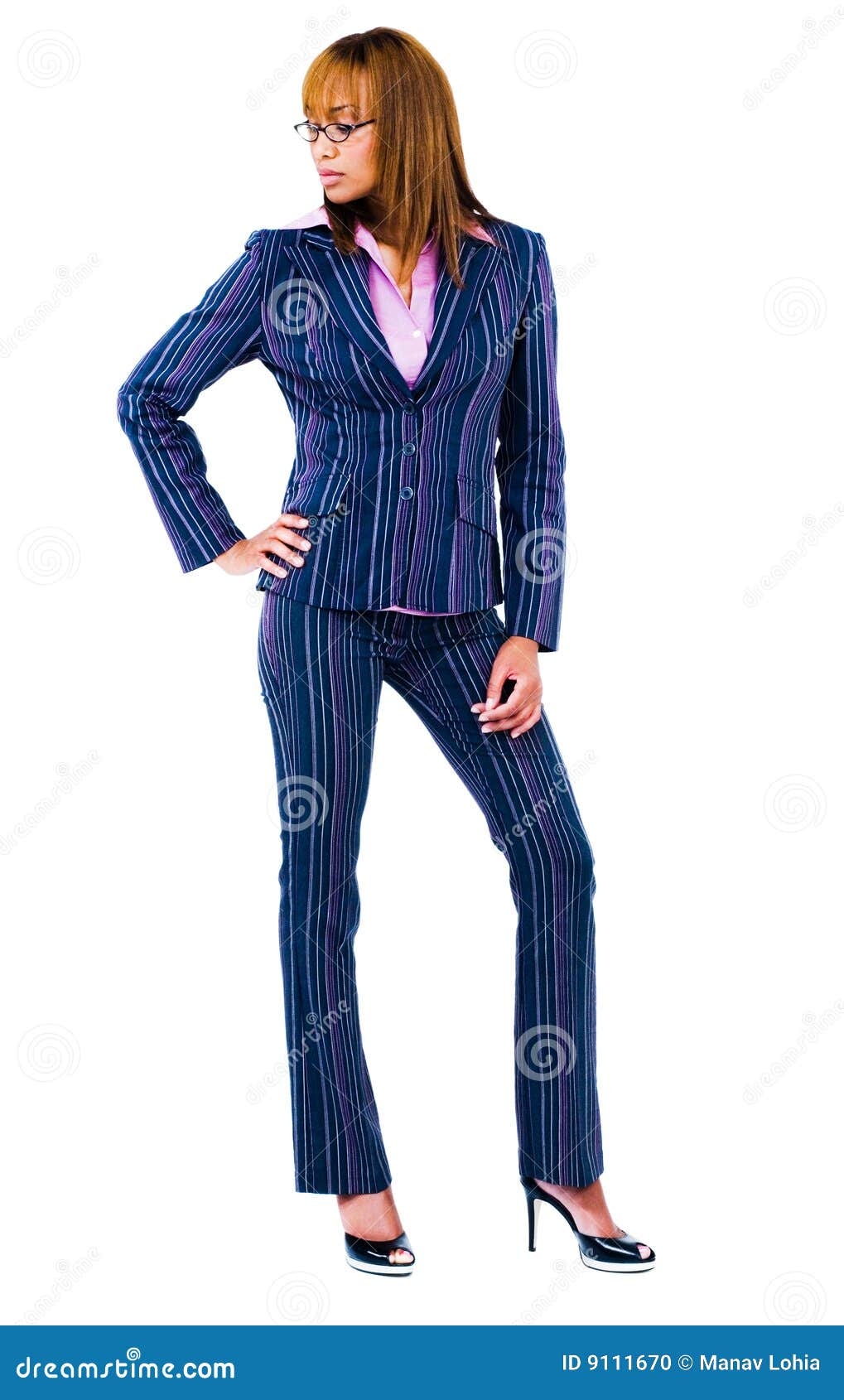 Young Woman with Hand on Hip Stock Photo - Image of isolated, pants ...