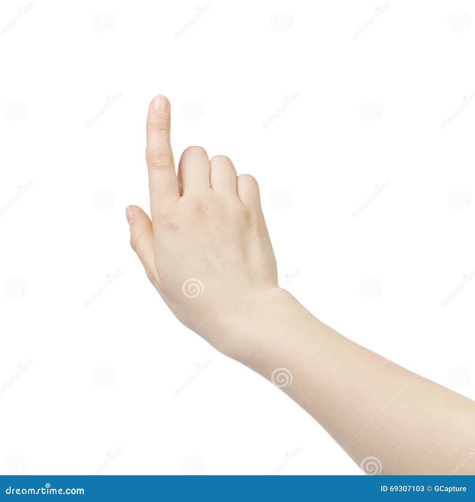 Young Woman Hand Touch Screen Gesture Isolated Stock Image - Image of ...