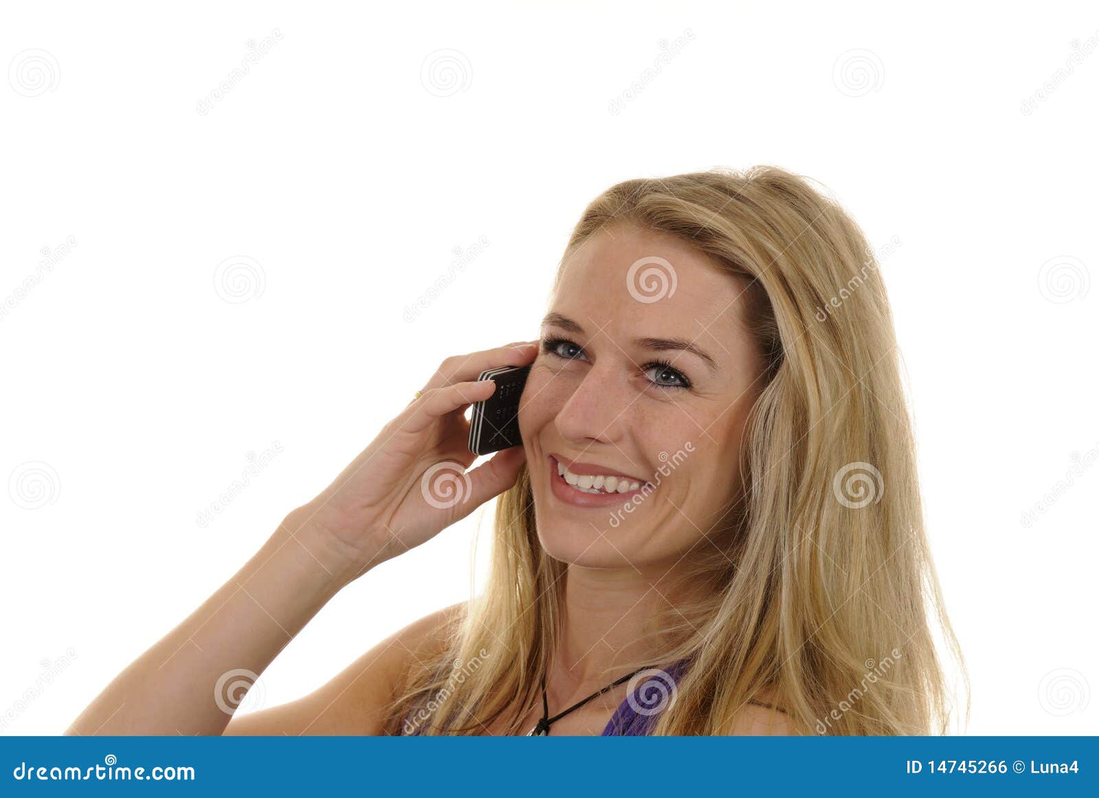 Young woman with handy stock photo. Image of beautiful - 14745266