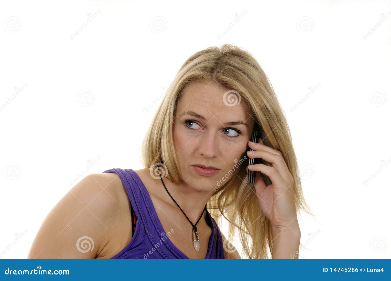 Young woman with handy stock photo. Image of call, friendly - 14745286