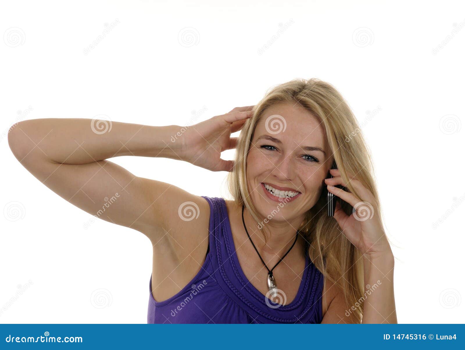 Young woman with handy stock photo. Image of glad, phone - 14745316