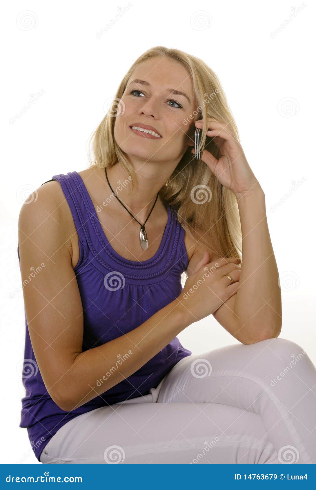 Young woman with handy stock image. Image of nice, chat - 14763679