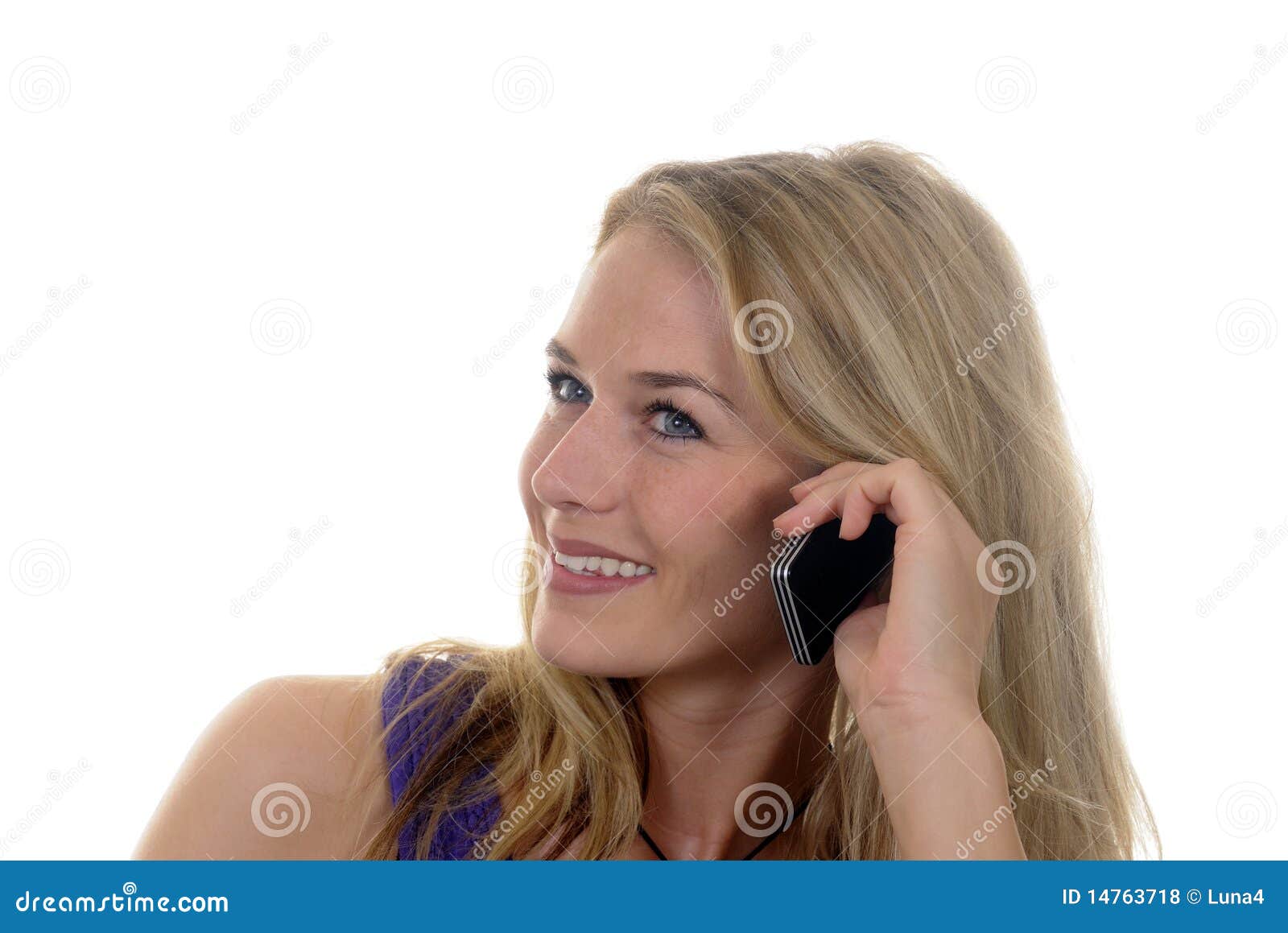 Young woman with handy stock photo. Image of glad, communicating - 14763718