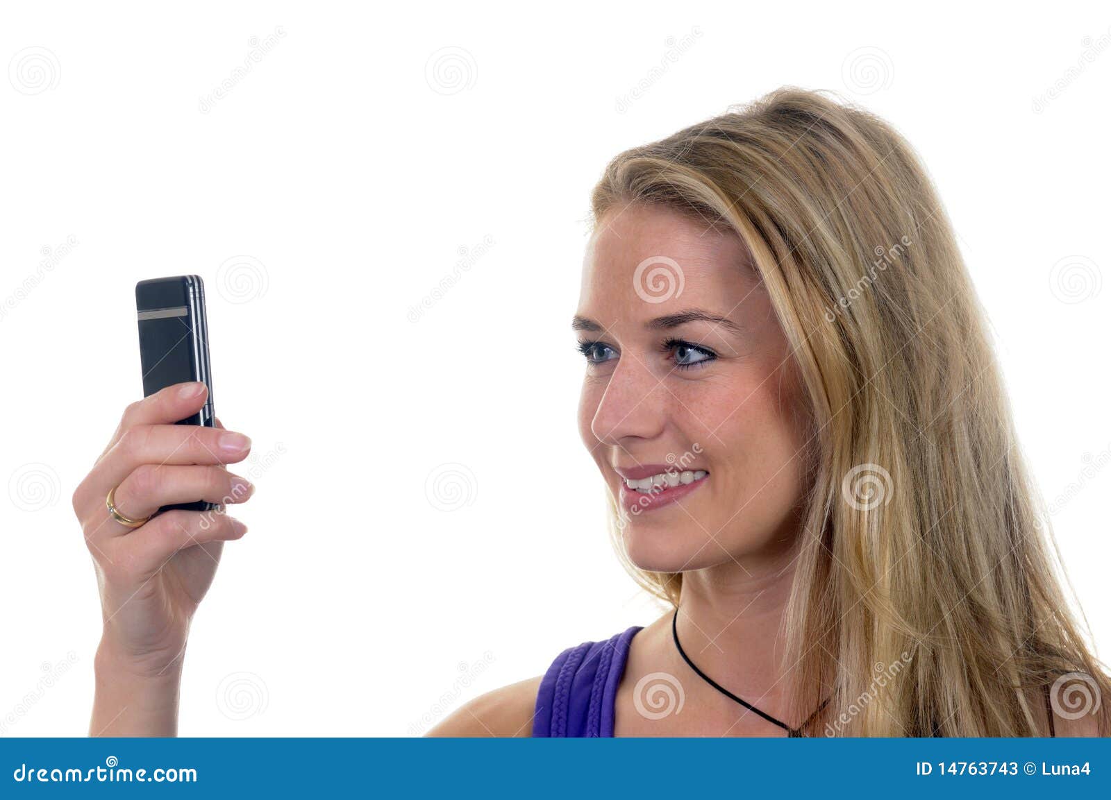 Young woman with handy stock image. Image of nice, internet - 14763743