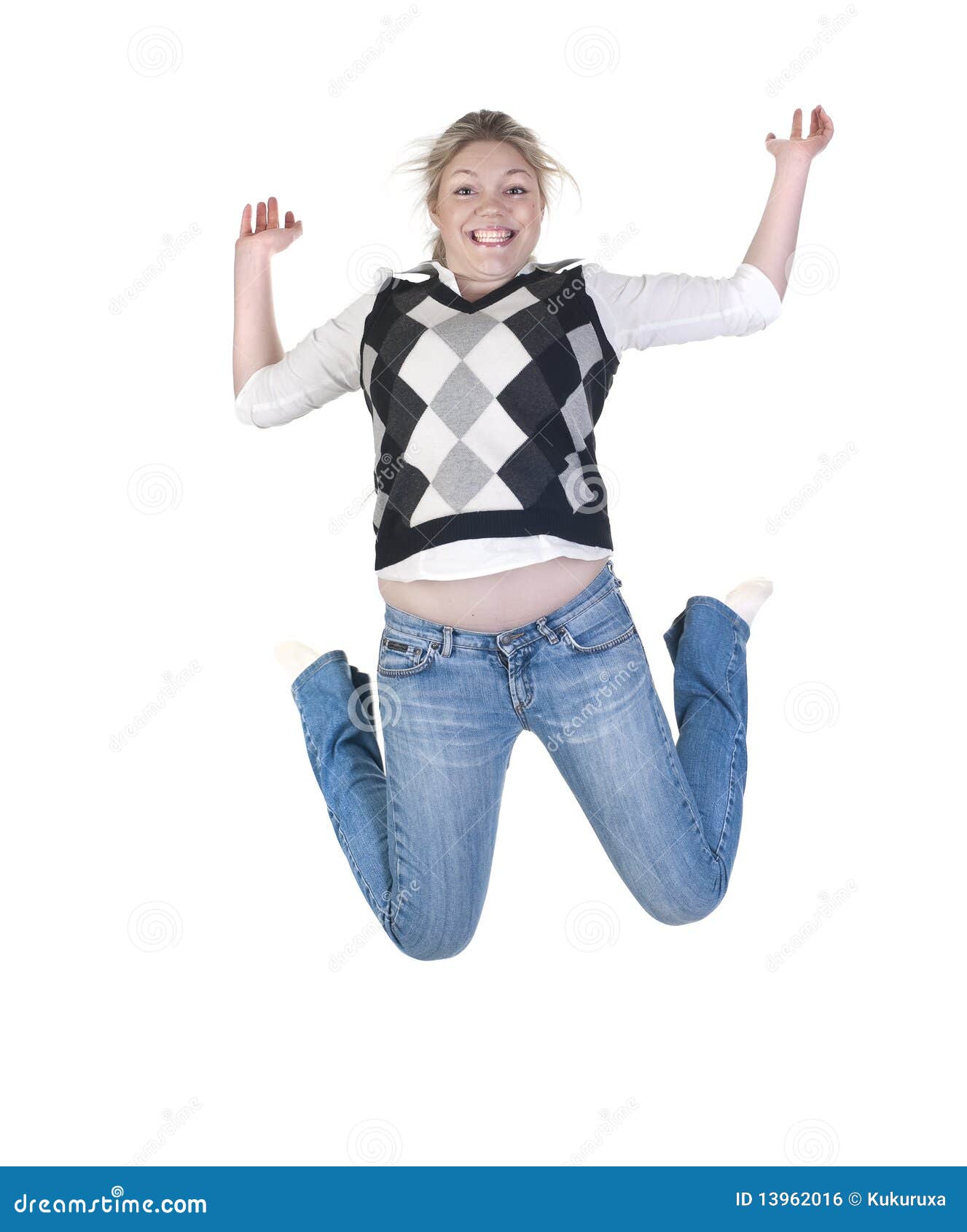 Young woman happy jump stock photo. Image of clothing - 13962016